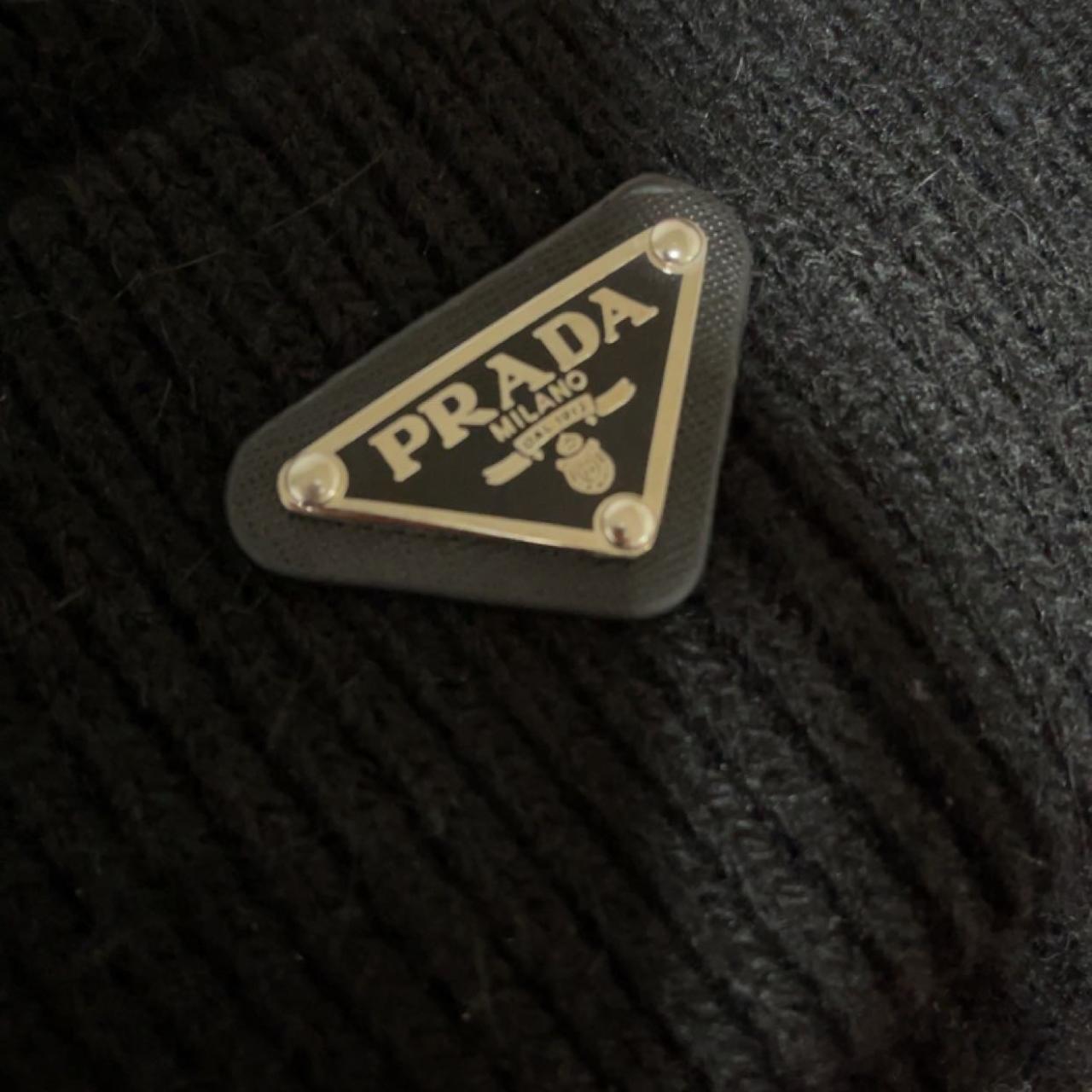 Prada black beanie 🕷️ Used twice but kept tag Super... - Depop