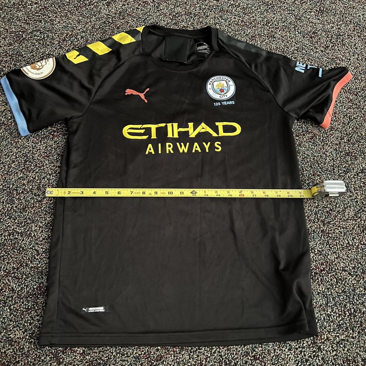 puma etihad airways men’s jersey large black size:... - Depop