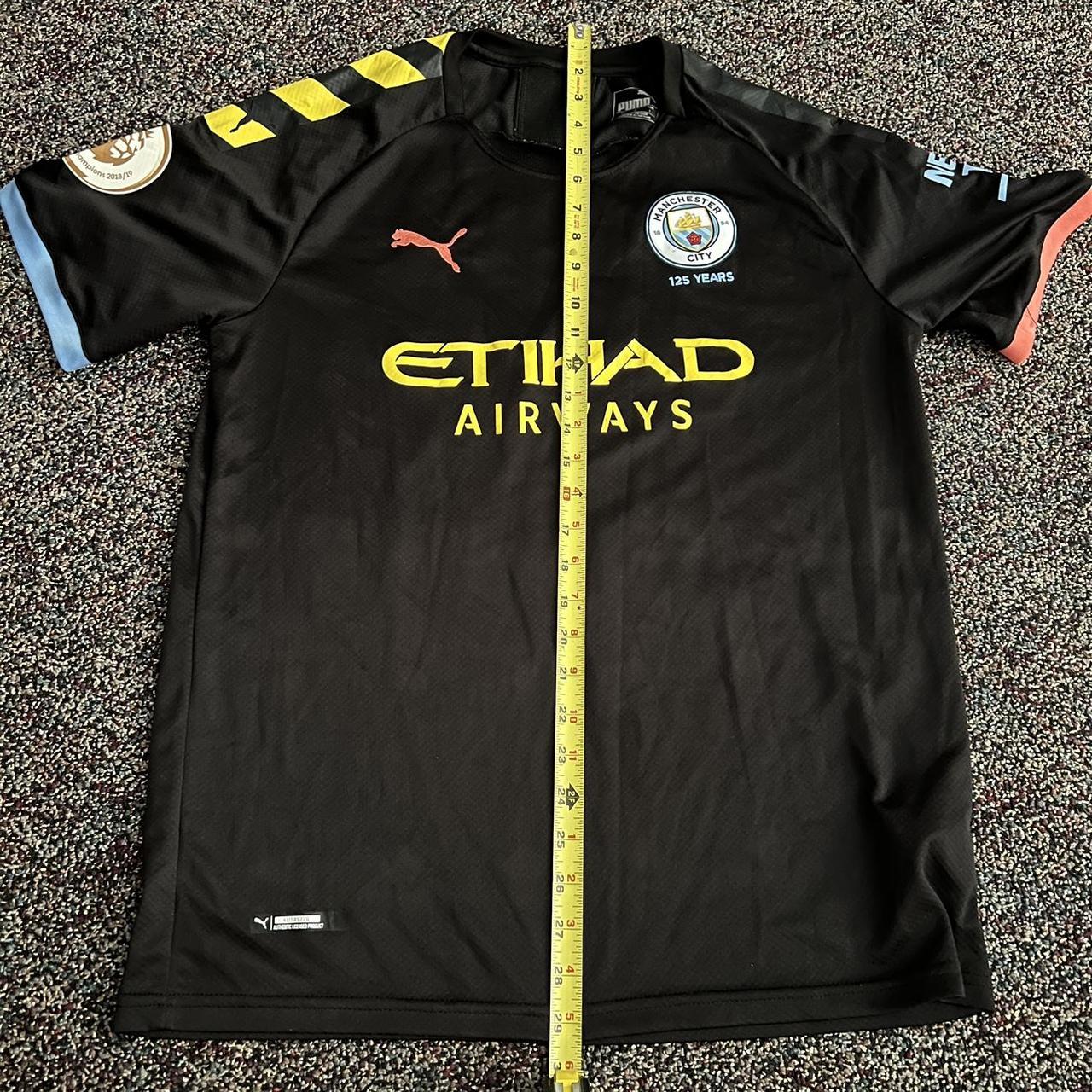 puma etihad airways men’s jersey large black size:... - Depop