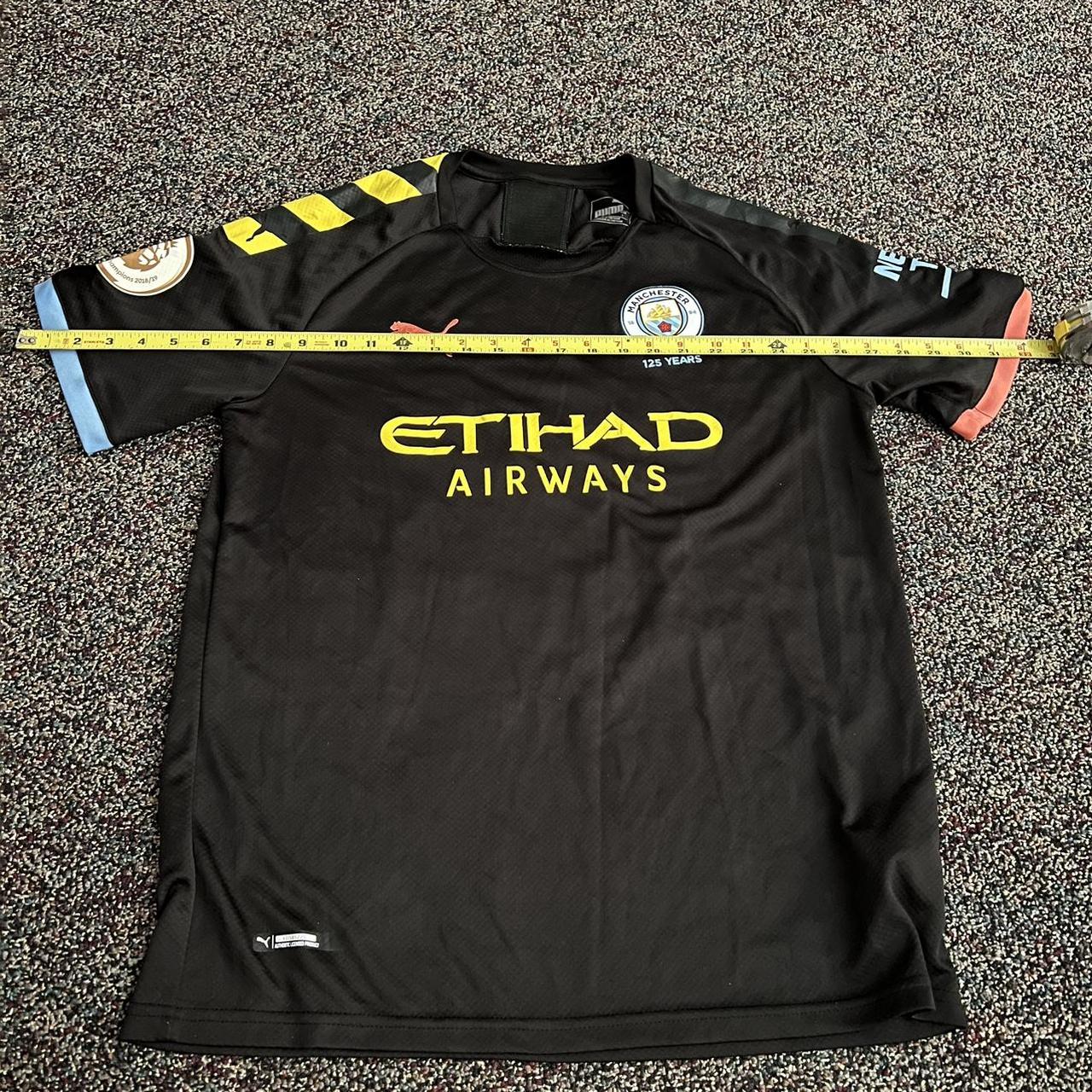 puma etihad airways men’s jersey large black size:... - Depop