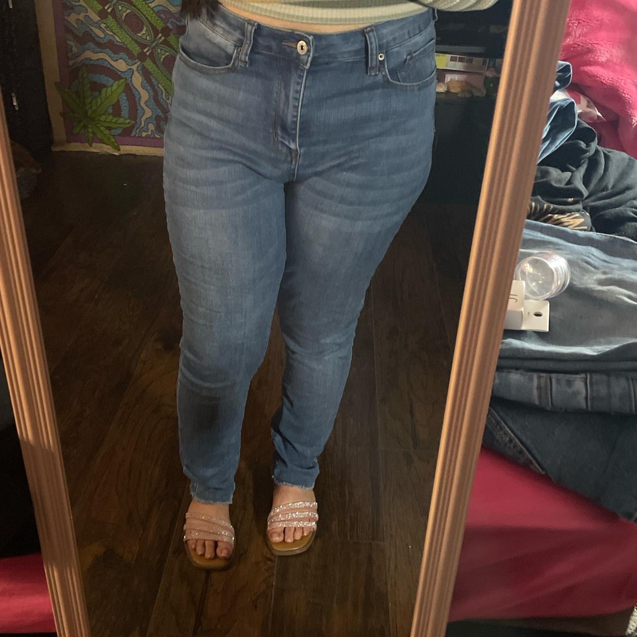 -SONG Jeans -Women’s Curvy High Rise Skinny -Fray... - Depop