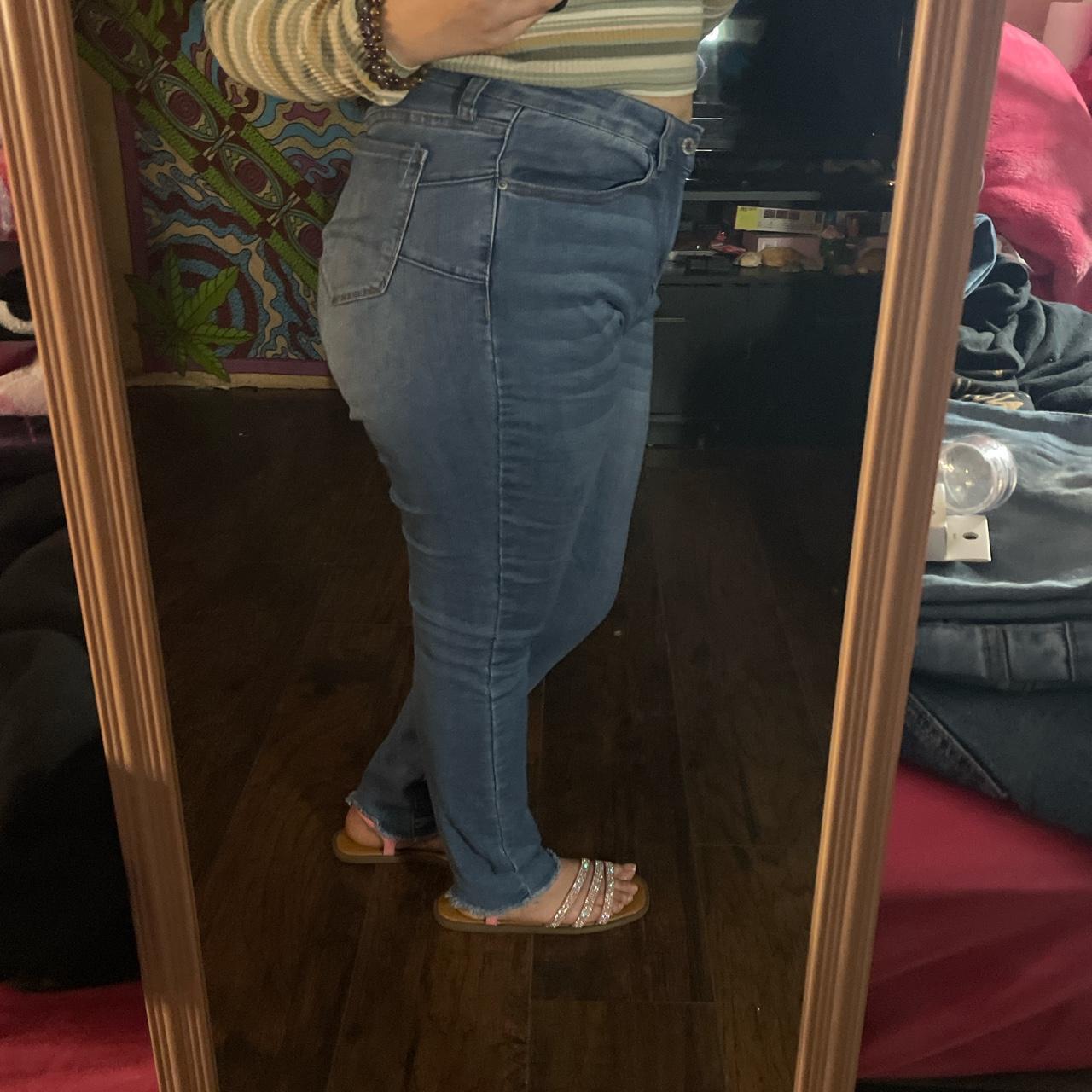 -SONG Jeans -Women’s Curvy High Rise Skinny -Fray... - Depop