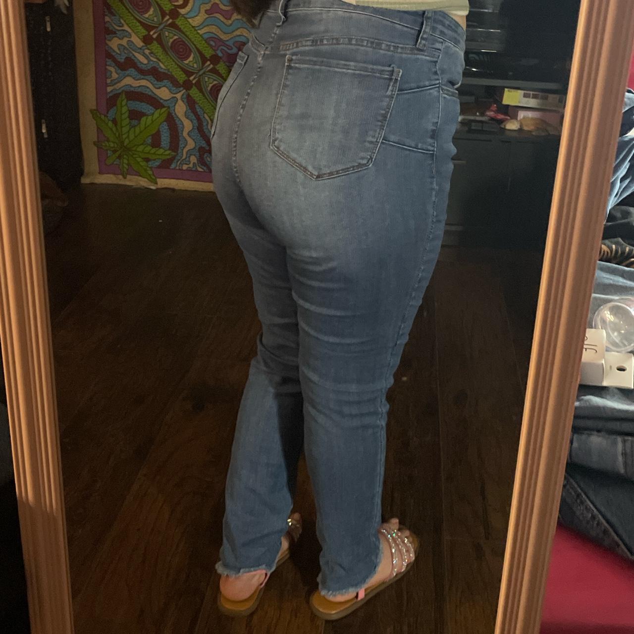 -SONG Jeans -Women’s Curvy High Rise Skinny -Fray... - Depop