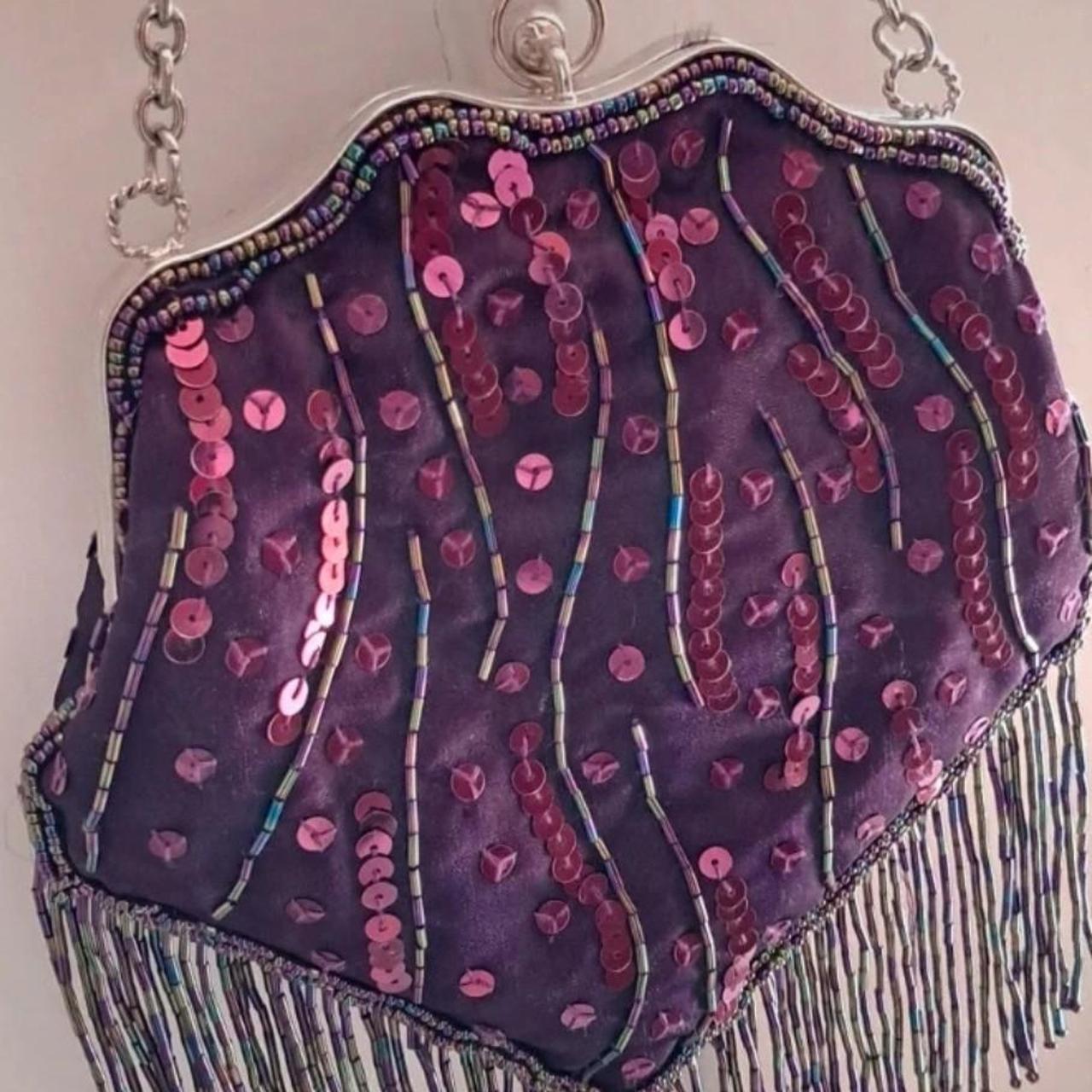 Beautiful purple sequined purse with vintage 20s... - Depop