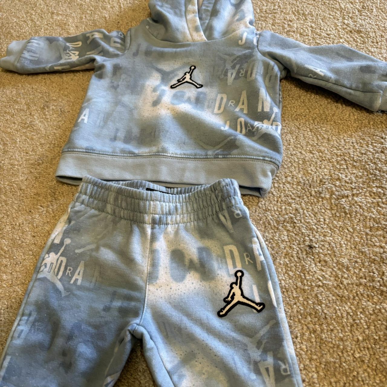 baby boy jordan track suit worn once size 0-3 - Depop