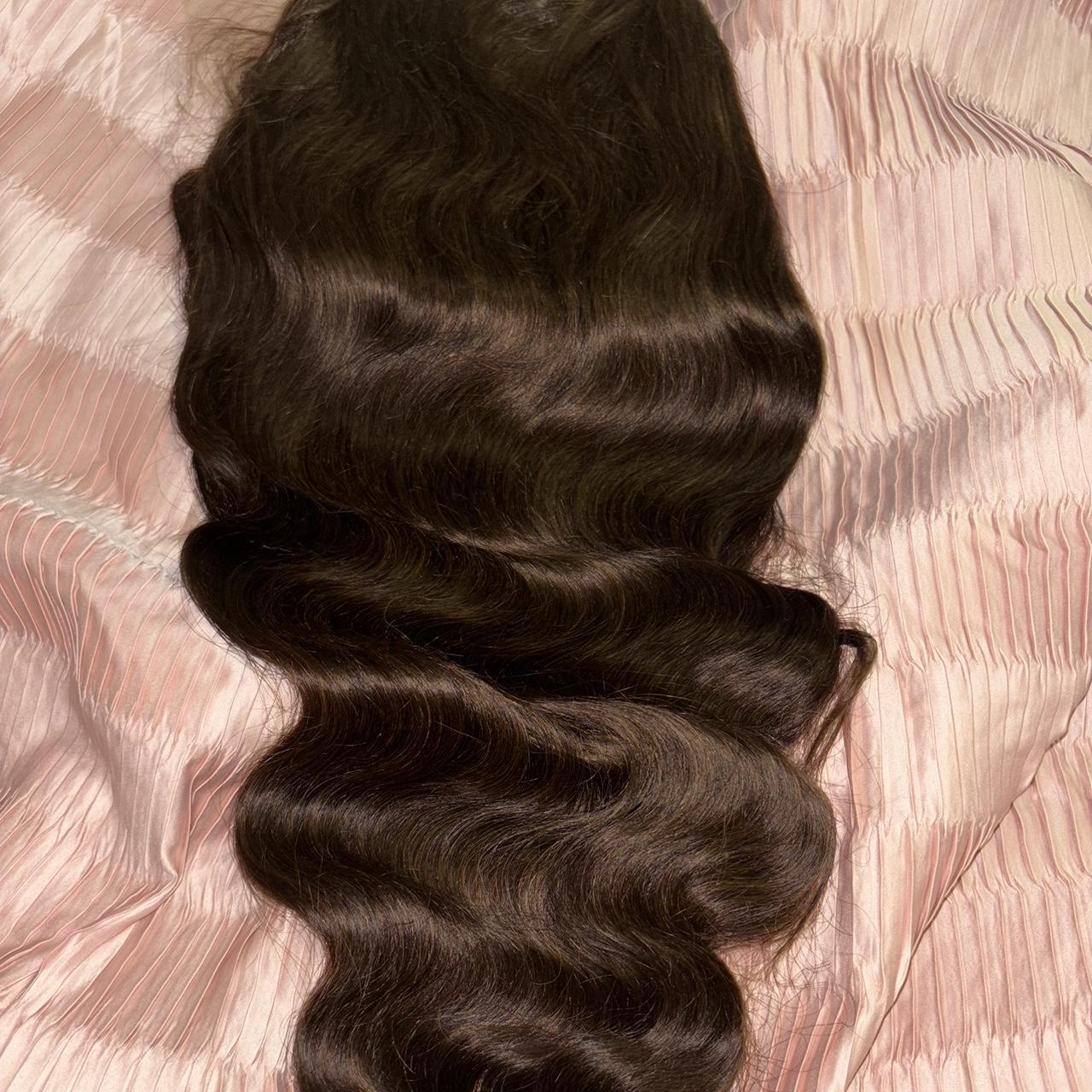 Chocolate brown frontal body wave wig Transparent... - Depop