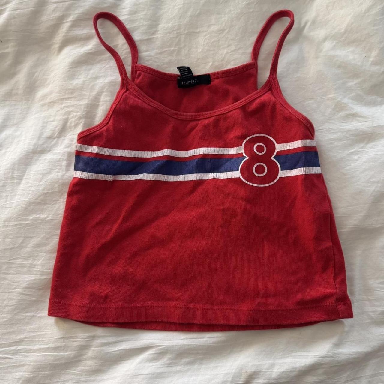 Forever 21 Red Crop Tank Top | Retro Sporty 8... | Depop