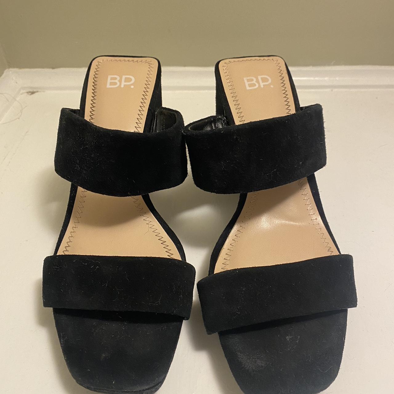 BP. Black Suede Block Heel Size 6 Barely worn,... - Depop