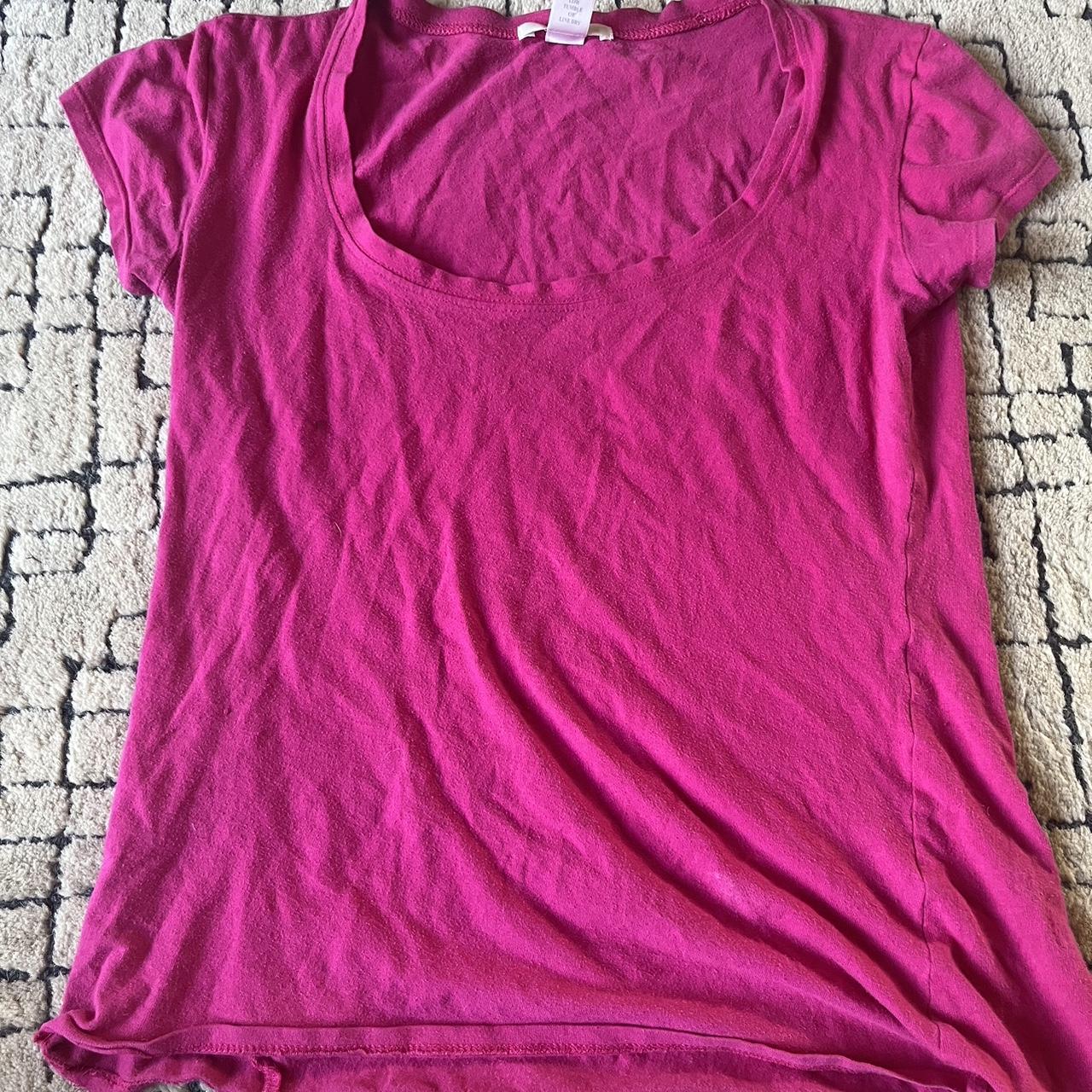 Pink low cut shirt Perfect condition - Depop