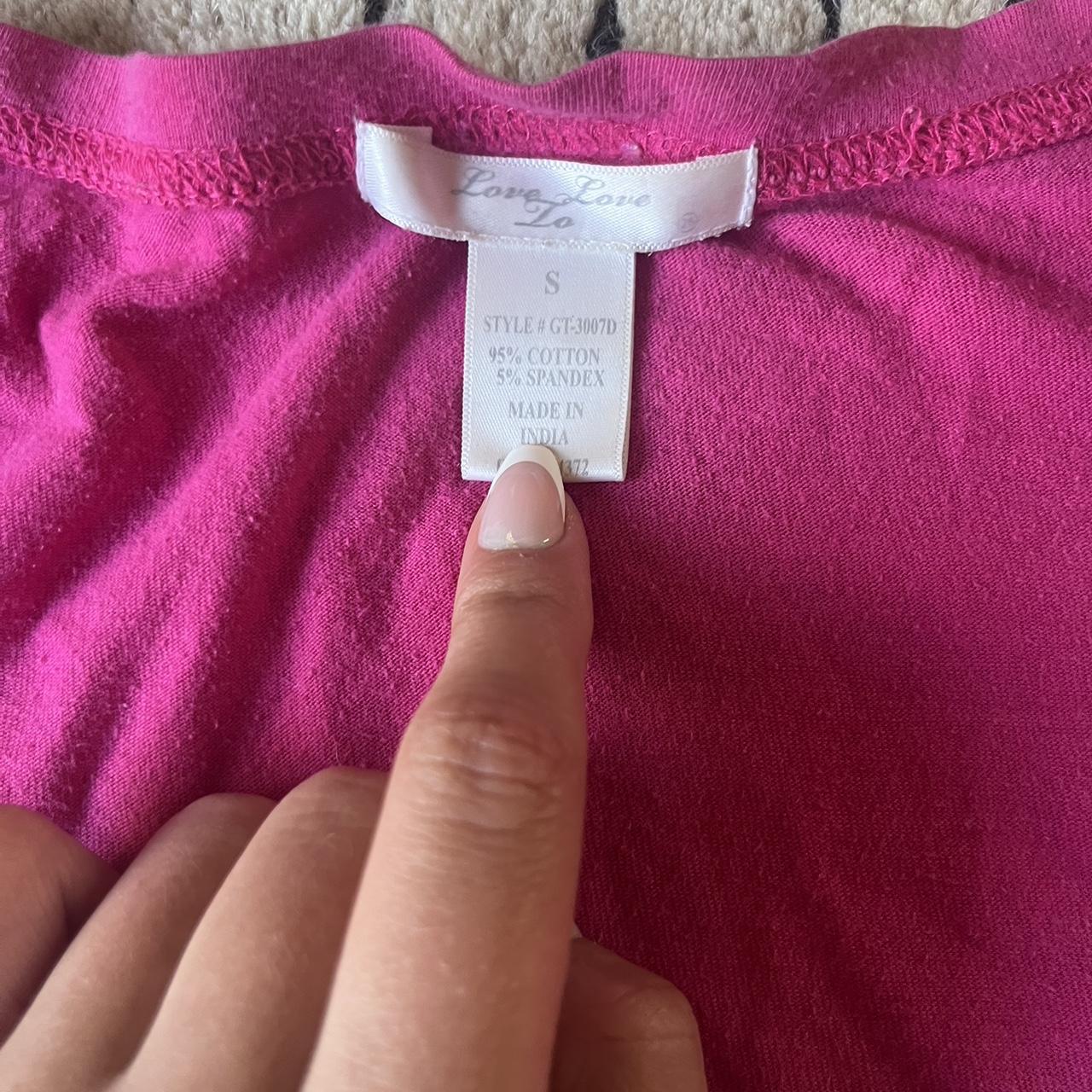 Pink low cut shirt Perfect condition - Depop