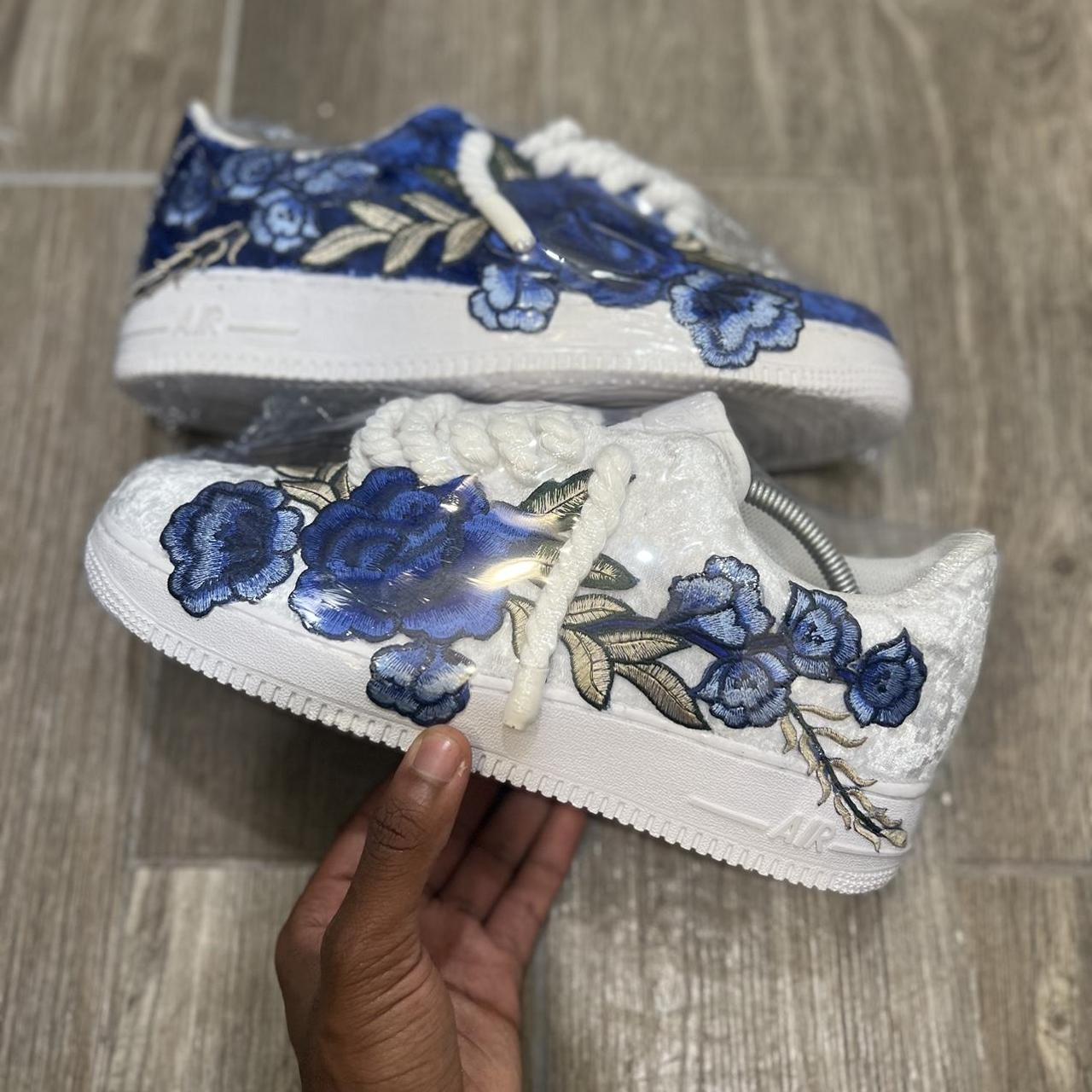 Custom rose half and half velvet air force one! Can... - Depop