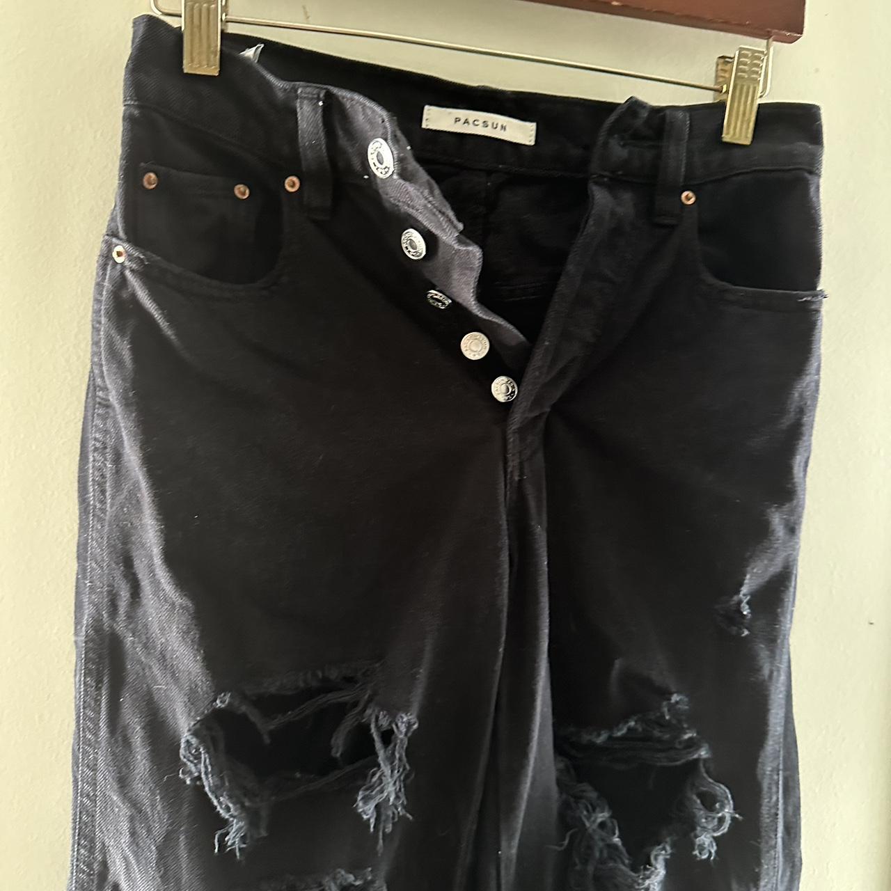 Black ripped baggy PacSun jeans No flaws lightly... - Depop