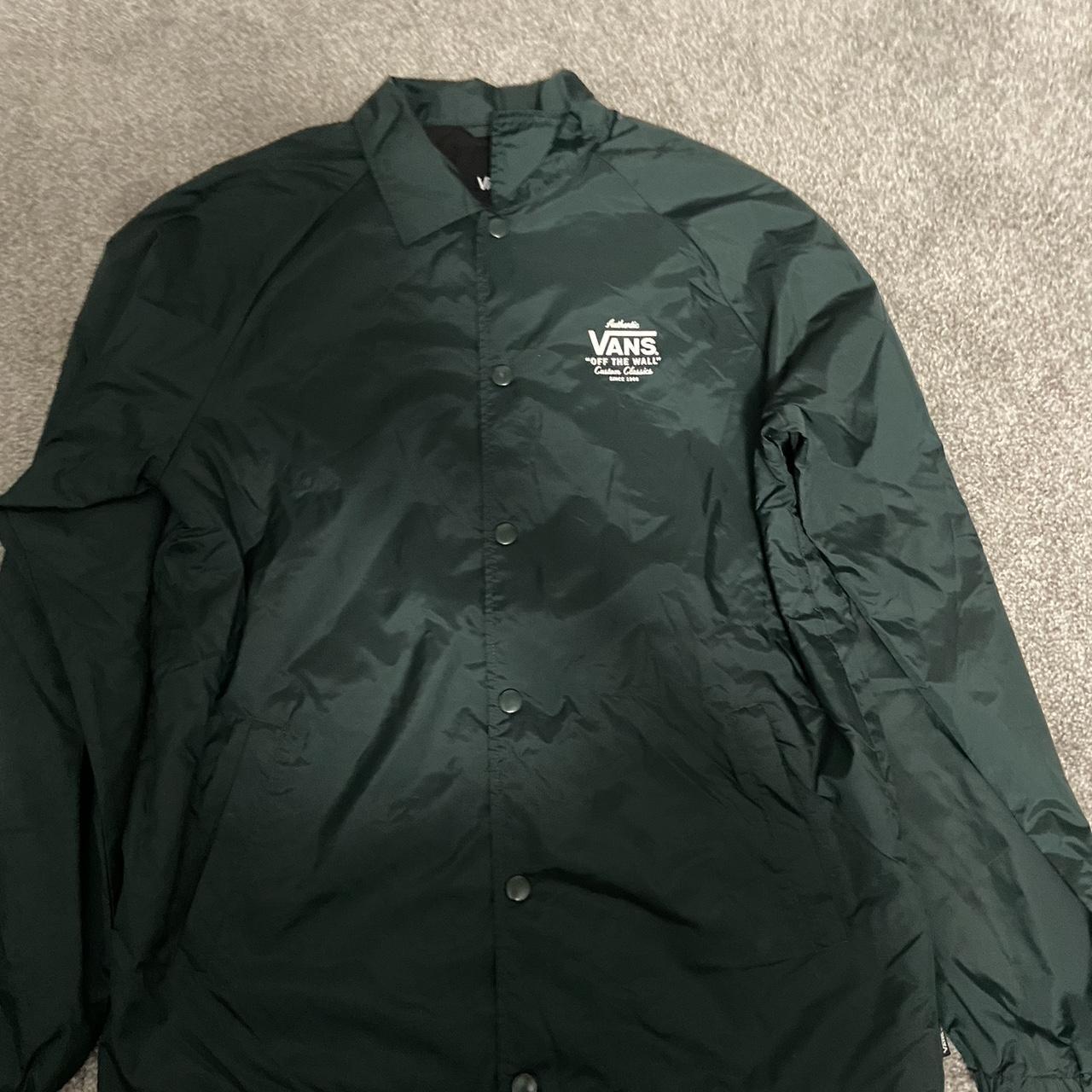 Green vans wind breaker with a zipper perfect size... - Depop
