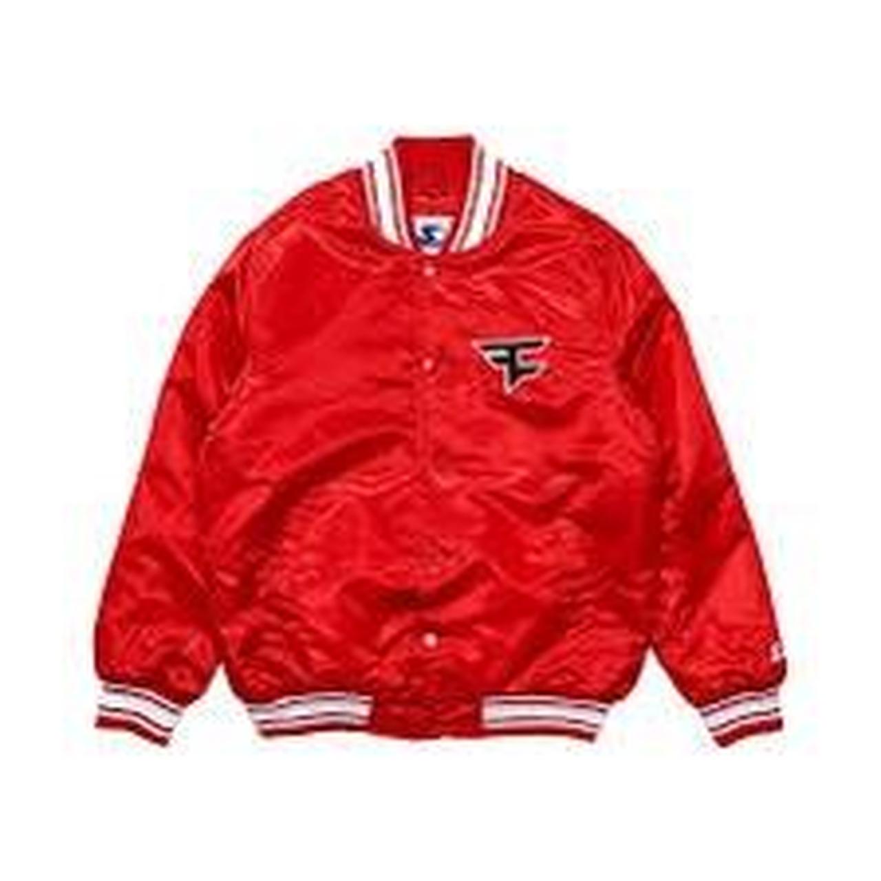 faze x starter jacket red / M varsity... - Depop