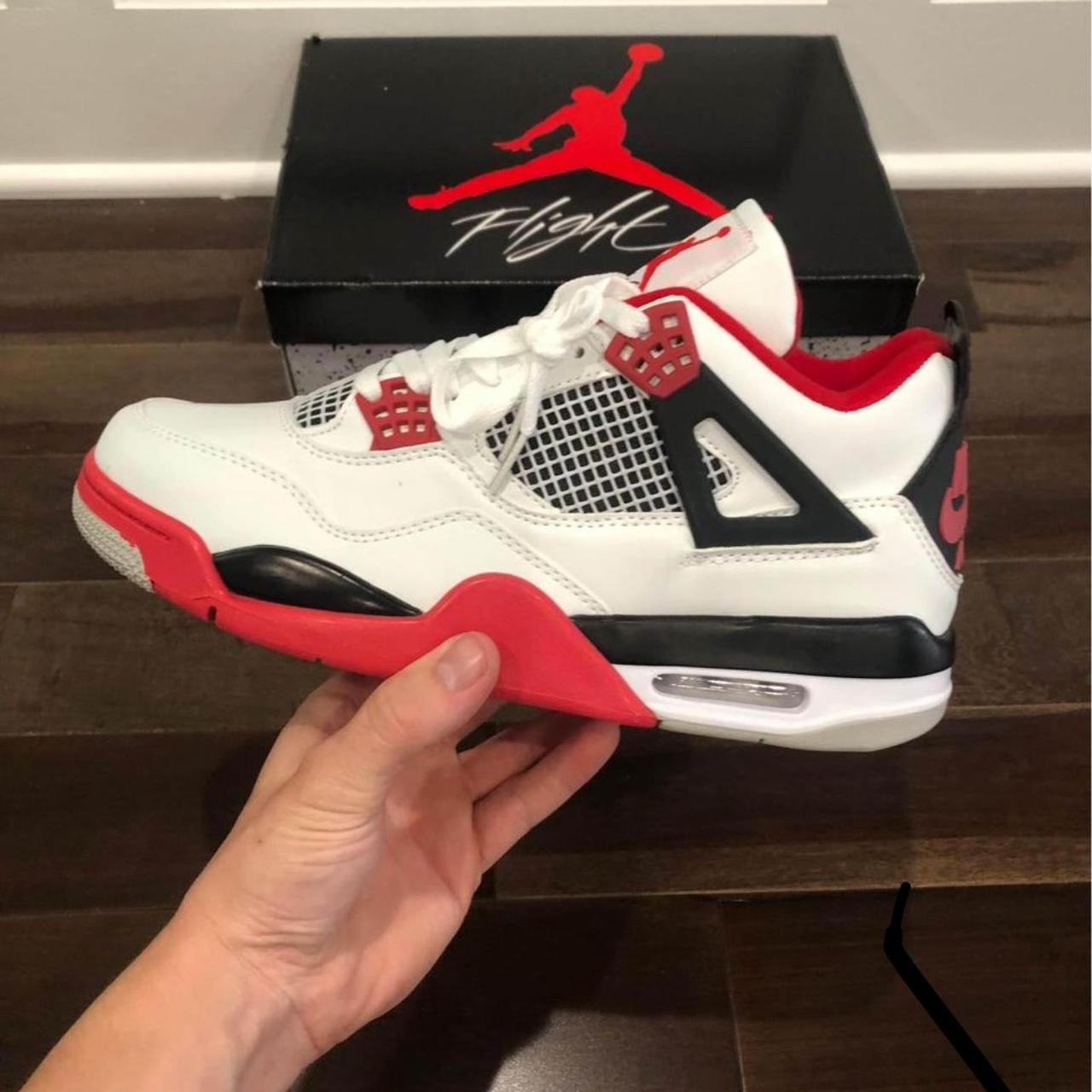 Jordan Retro 4 Fire Red size 11 Shoot offers - Depop