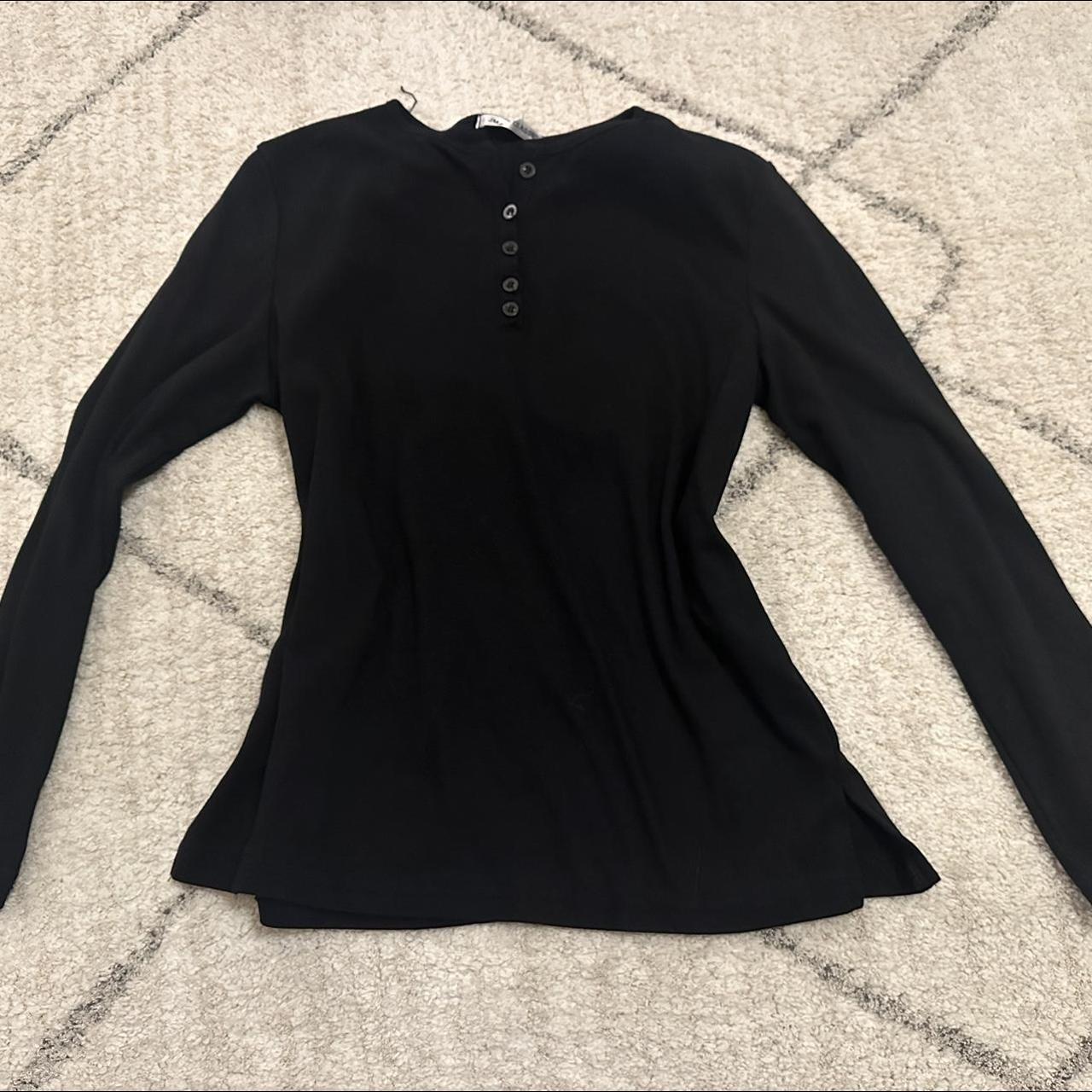 basic black button up top for winter and fall - Depop
