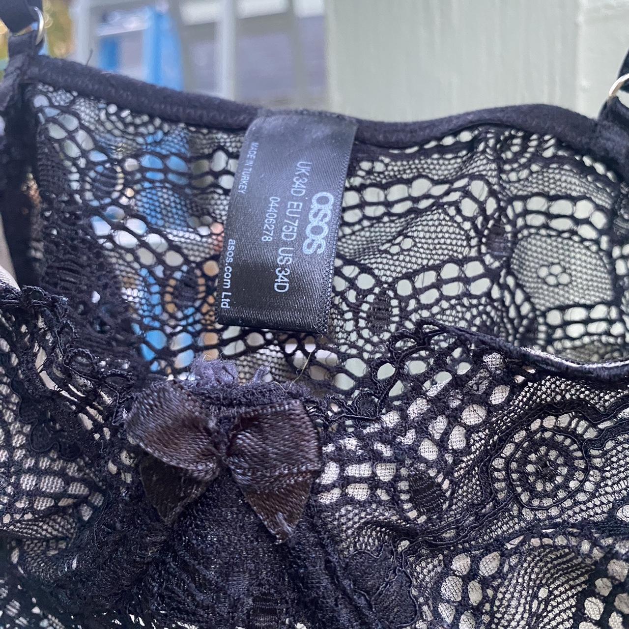 Sexy Black Lace Bra - ASOS Bralette Balconette... - Depop