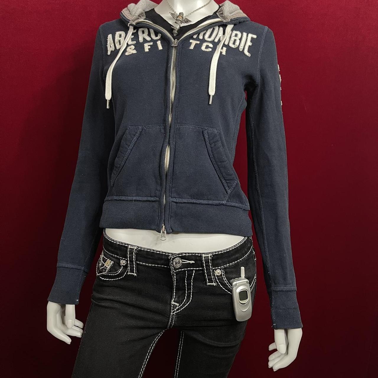 Gorgeous authentic 2000s navy Abercrombie hoodie.... - Depop