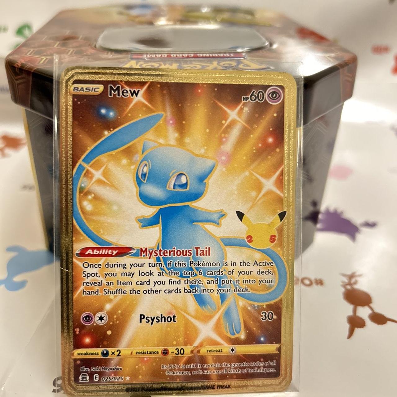 Solid Metal Gold Colour Pokémon Card Mew Nice gift... - Depop