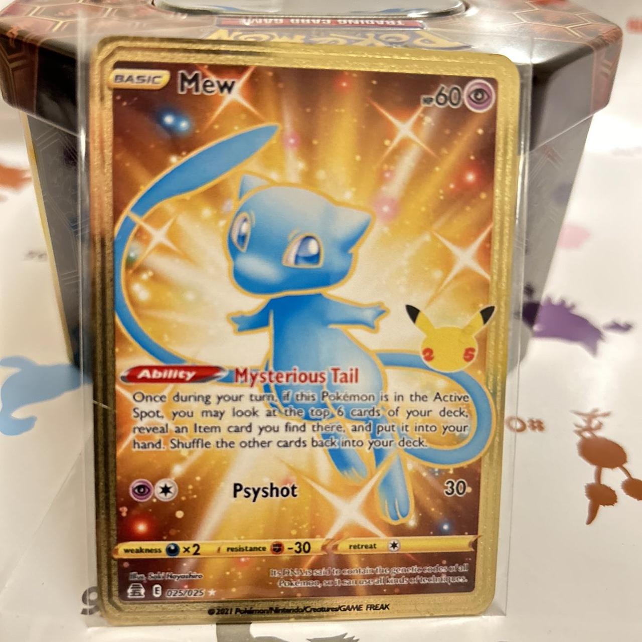 Solid Metal Gold Colour Pokémon Card Mew Nice gift... - Depop