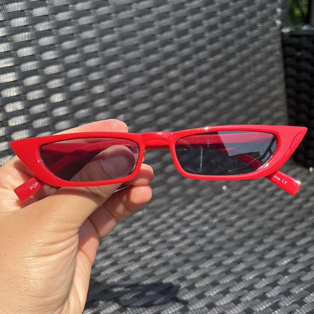 Red Sleek Pointy Edge Shades These are meant for... - Depop