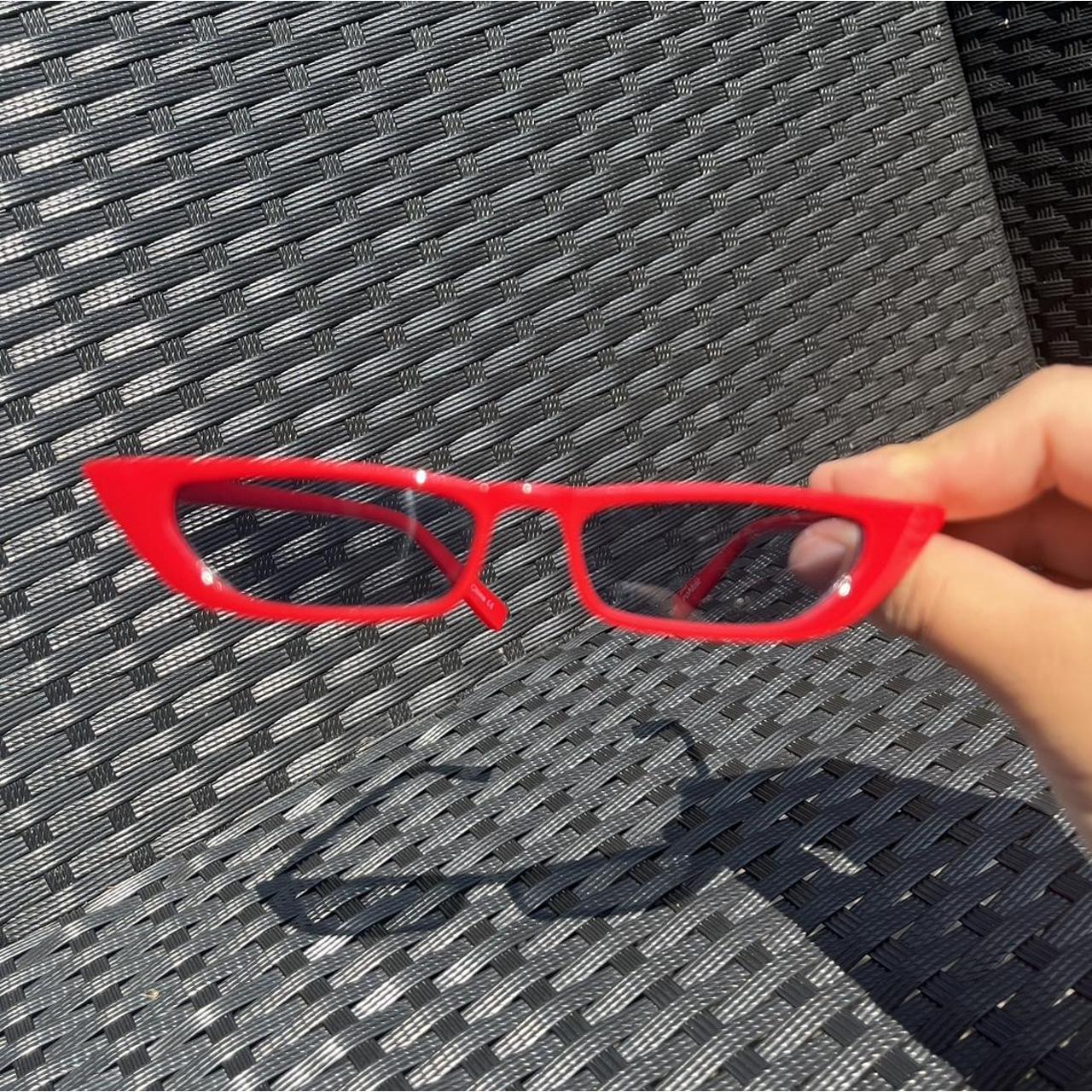 Red Sleek Pointy Edge Shades These are meant for... - Depop