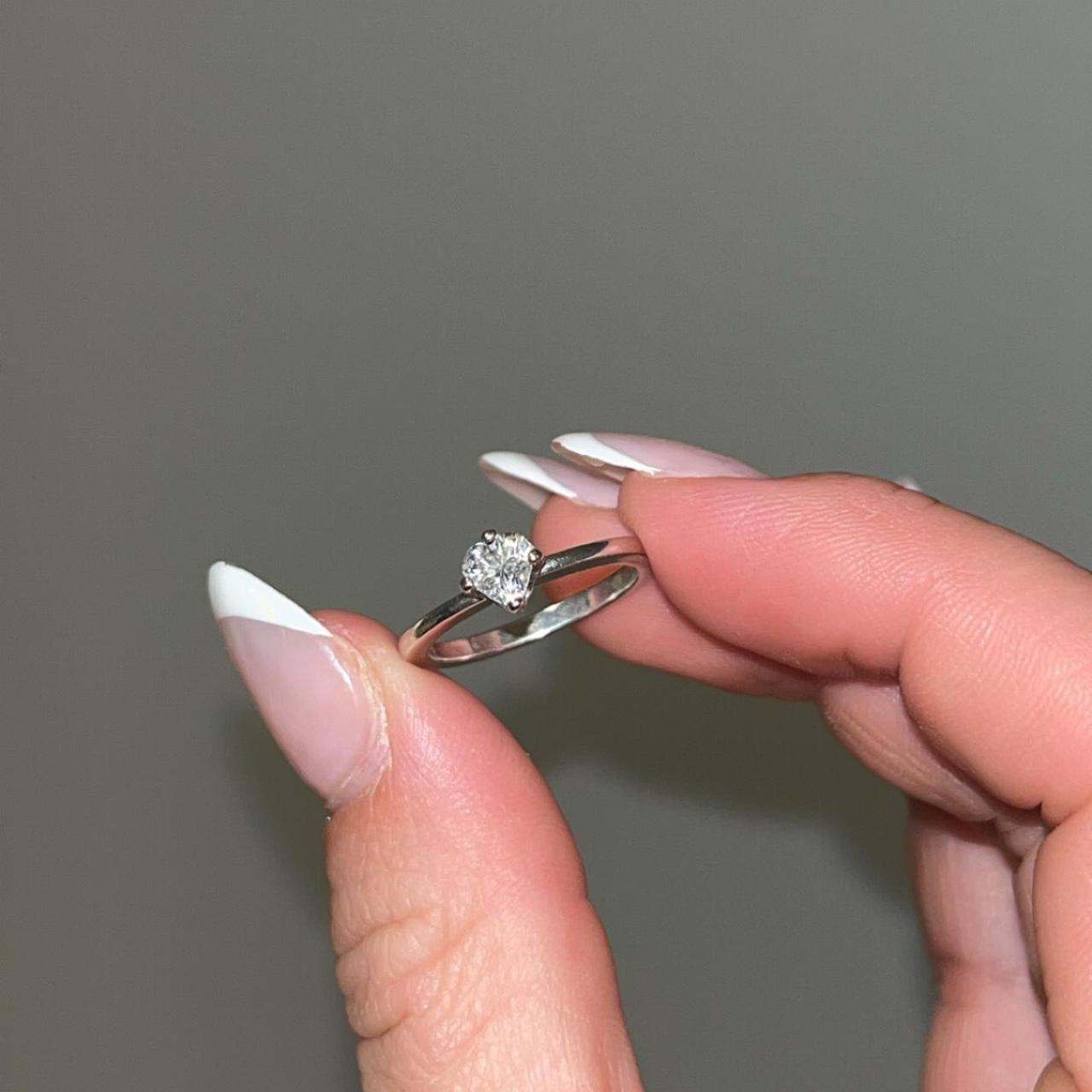 Authentic Pandora solitaire clear heart stone size... | Depop