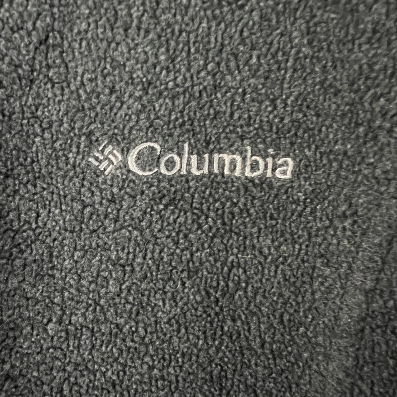 Grey Columbia fleece zipper jacket, minor spot on... - Depop
