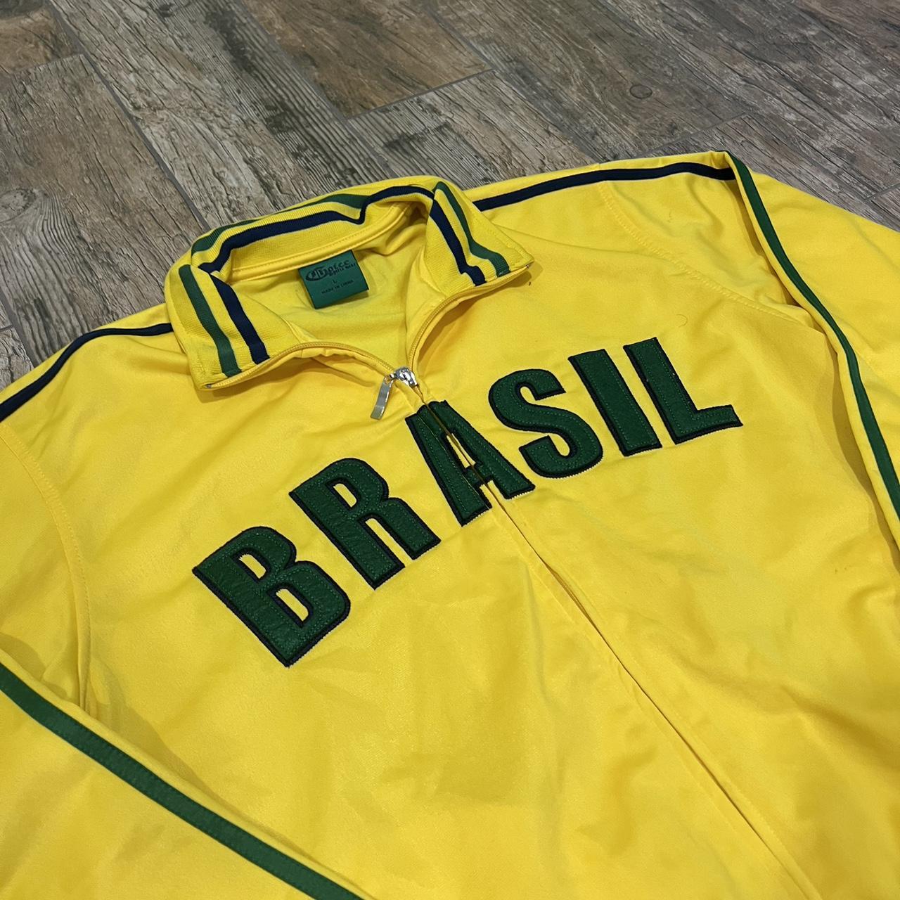 Yellow and green Brazil track jacket #retrotrackjacket | Depop
