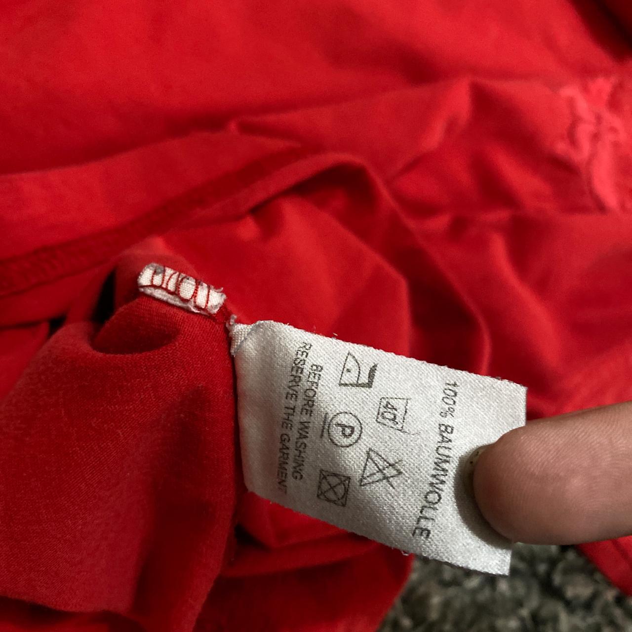 Vintage MCM Tee clean red on red embroidery... - Depop