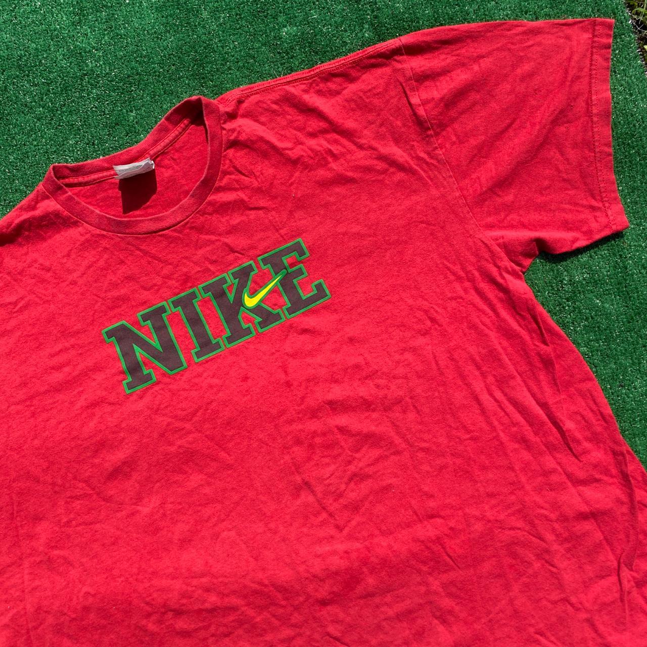 y2k Nike Rasta Colors Tee XXL Flaws Pictured - Depop