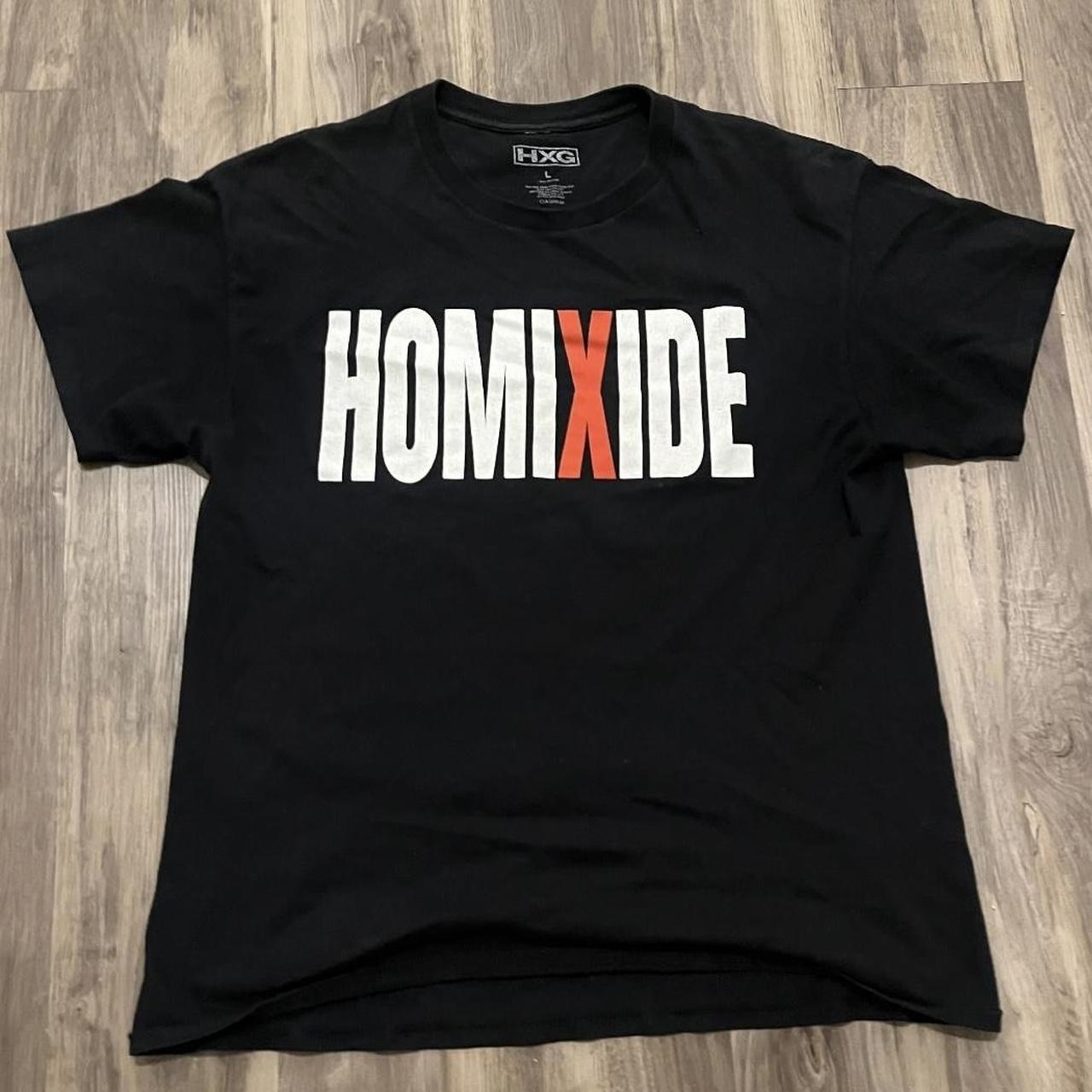 Homixide Gang 2022 Merch Large slight cracking in... - Depop