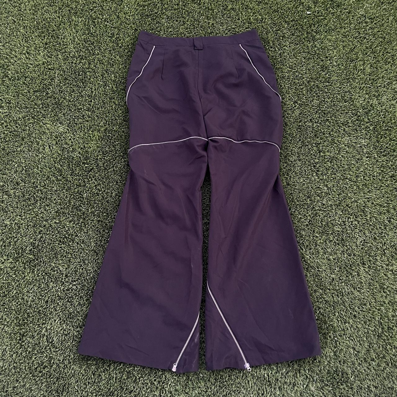 flared wide leg zipper pants resembles rick owen... - Depop