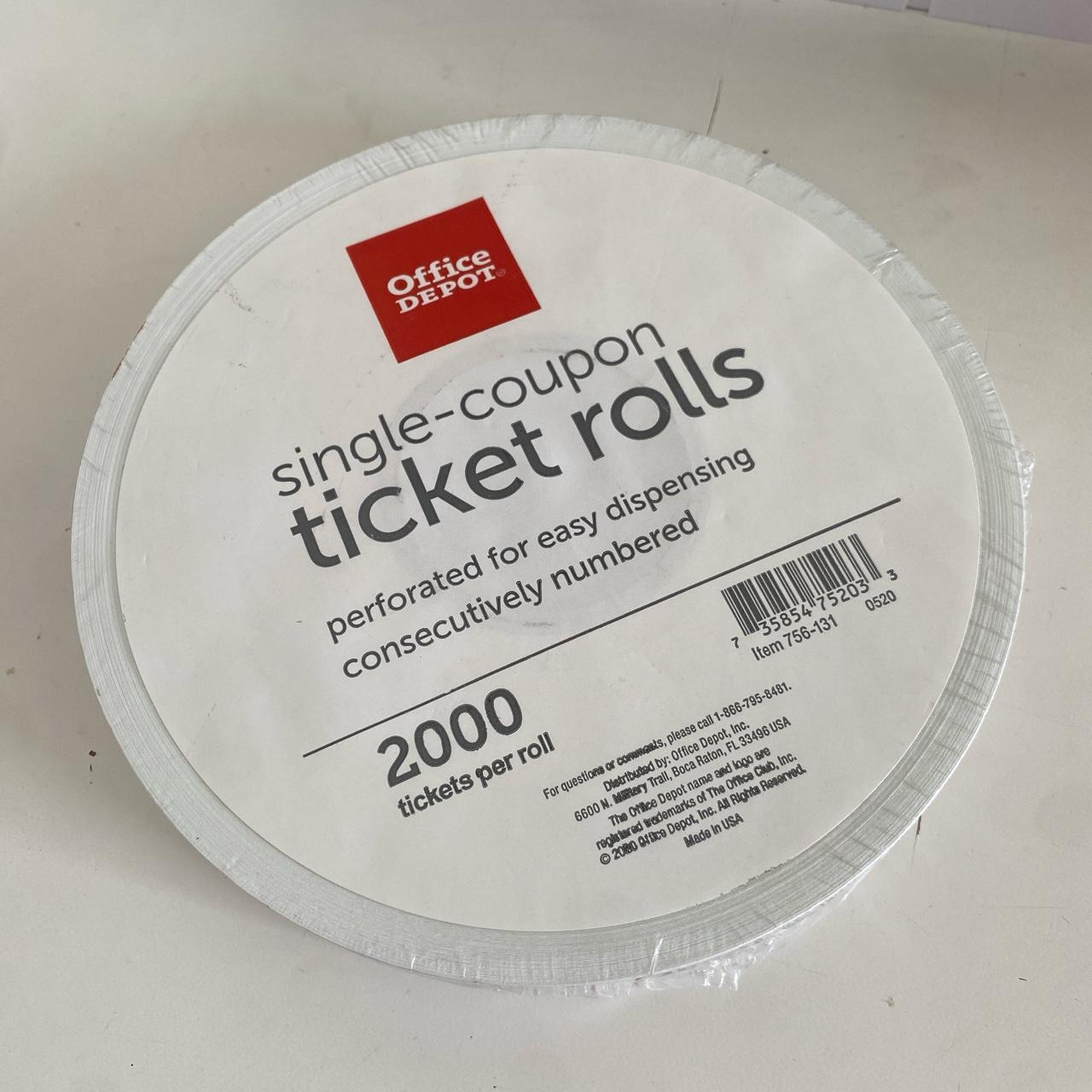 Office Depot Coupon Ticket Rolls Raffle Tickets 2000... - Depop