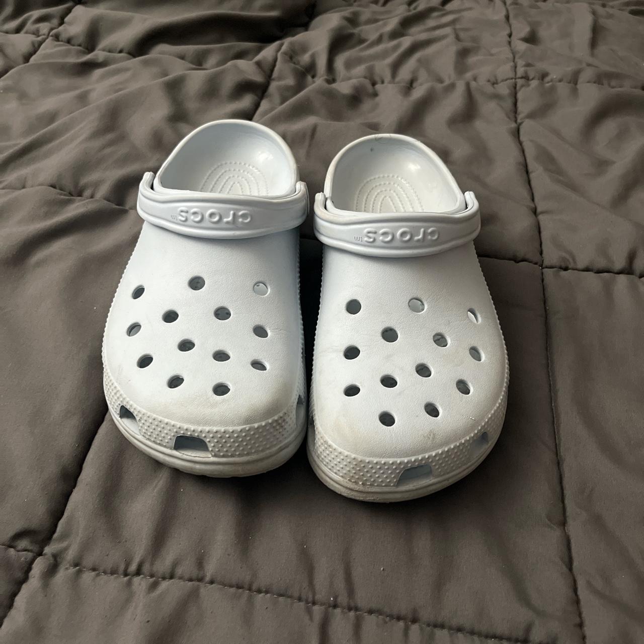 Used Crocs size 11 Baby blue lightly used crocs... - Depop