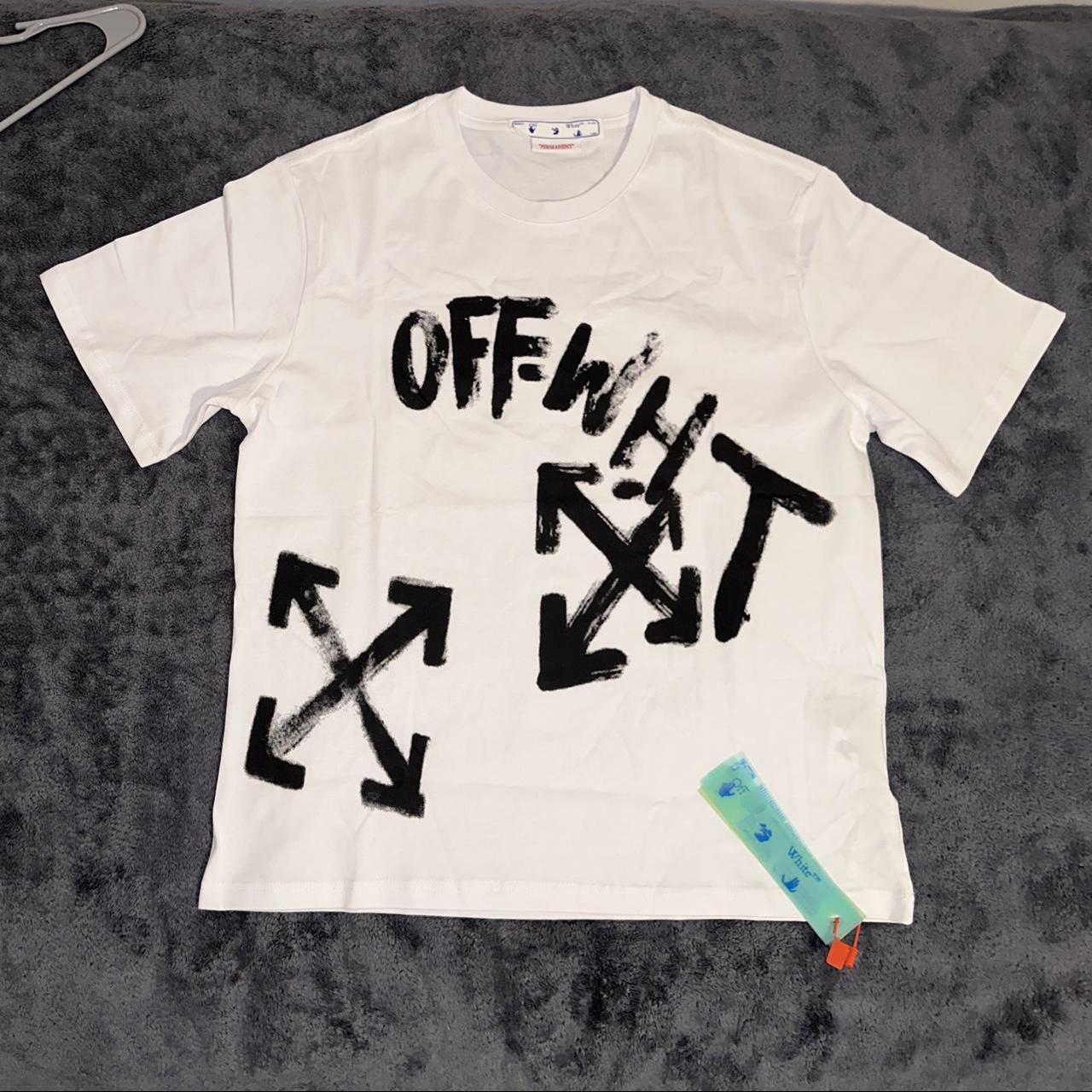 OFF-WHITE Paint Script Skate T-shirt, Size M, New... - Depop