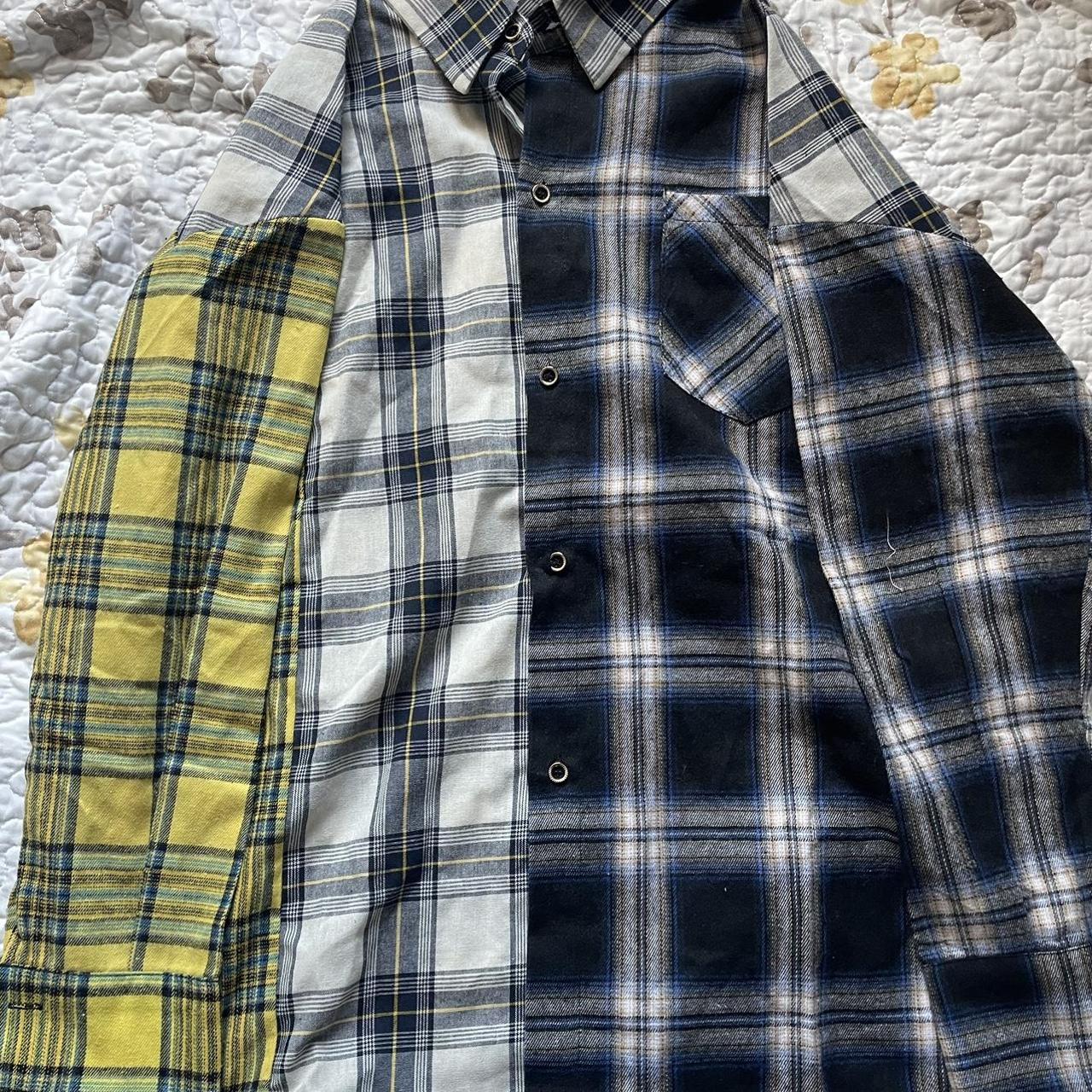 Vintage Three Colorblock Flannel (Size M) Dope... - Depop