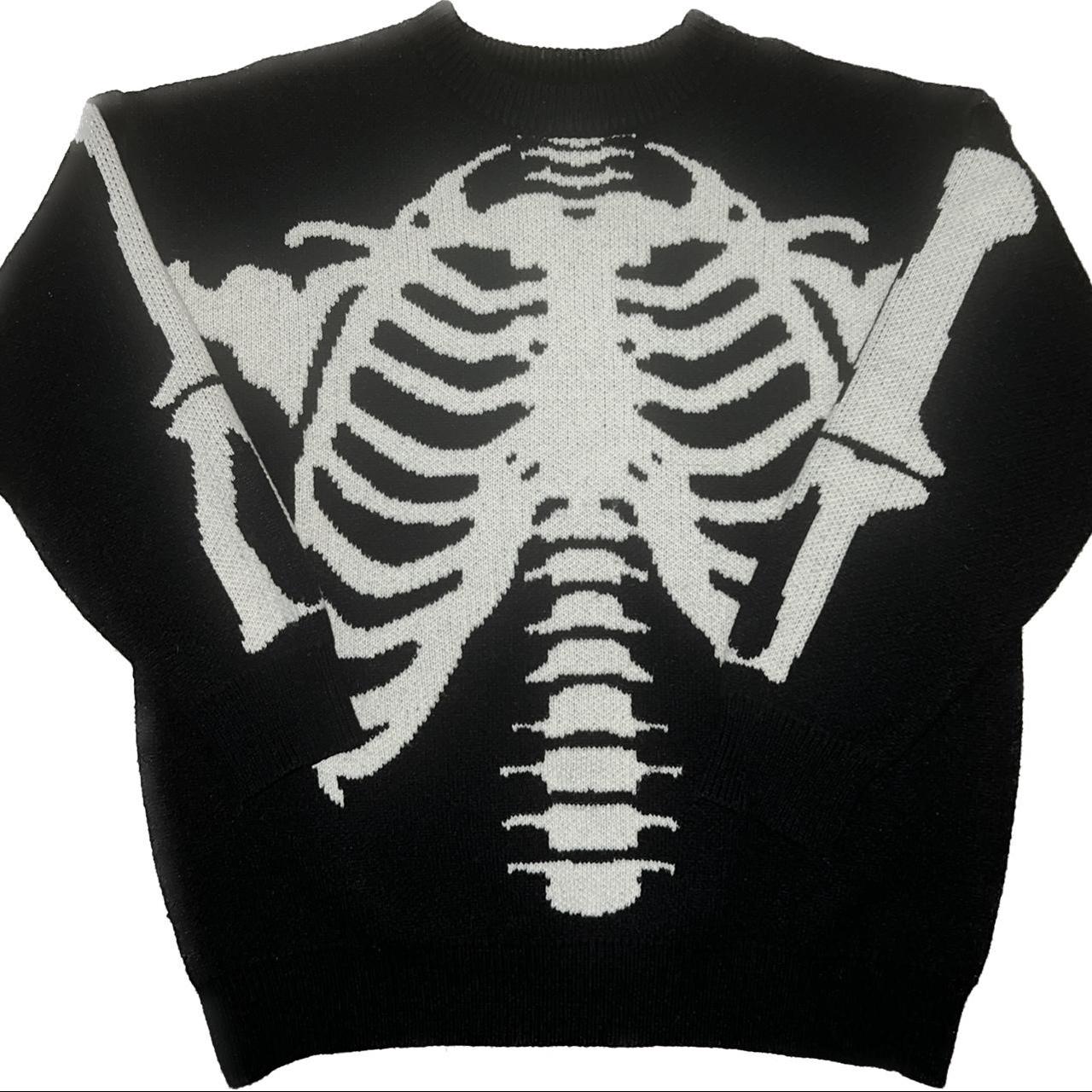 Skeleton Knit Sweater Size: Extra Large Color:... - Depop