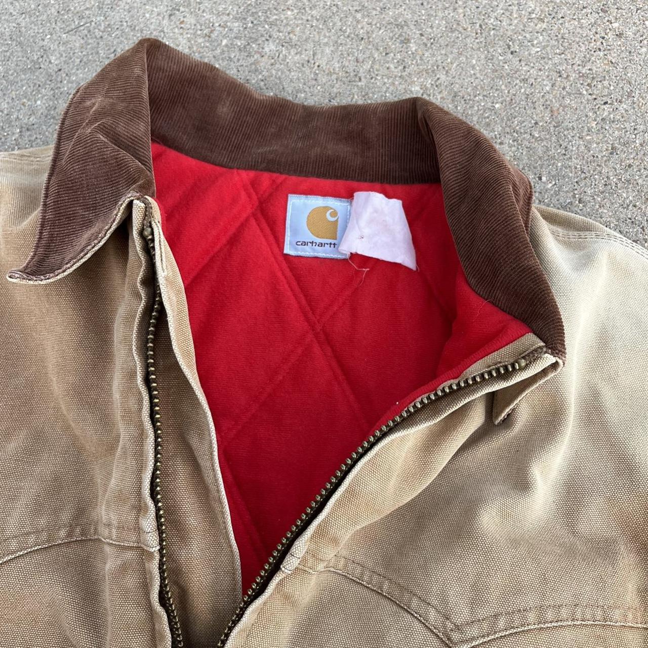 Tan Carhartt Jacket MEASUREMENTS PIT TO PIT:... - Depop