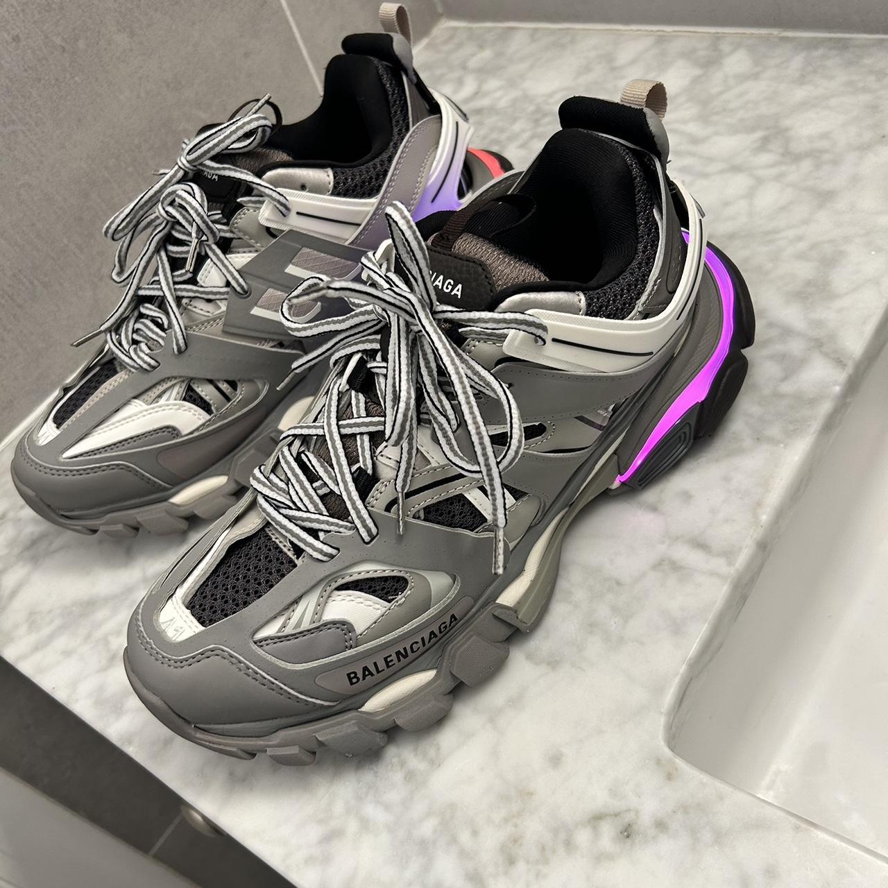 Balenciaga track led grey black with box and shoes... - Depop