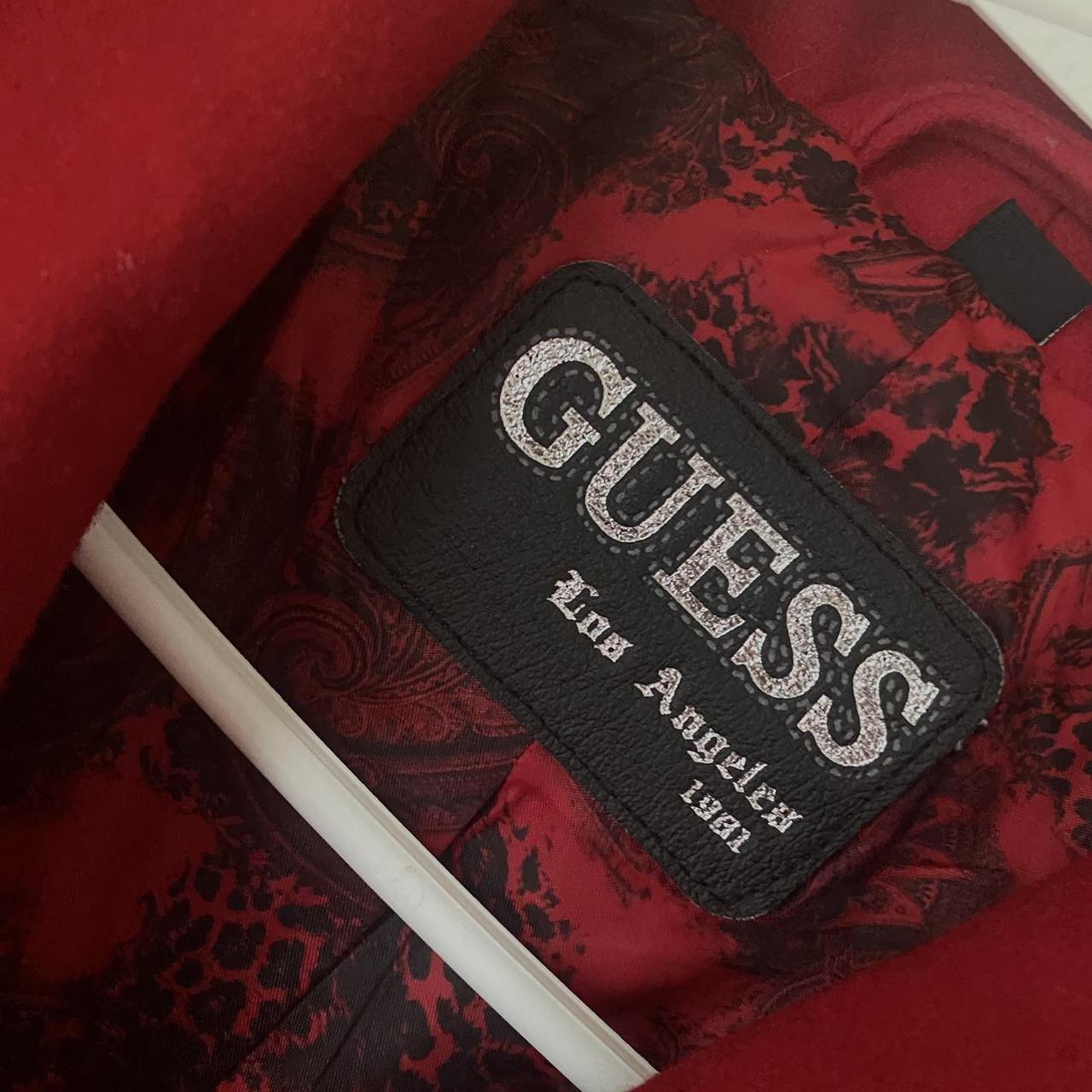 Red Guess Los Angeles collection wool blend coat.... - Depop