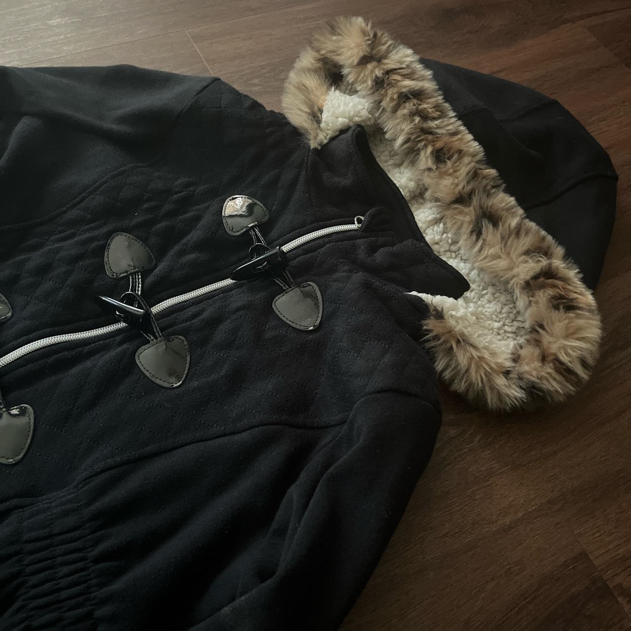 leapord fur hooded parka cool leapord parka i... - Depop