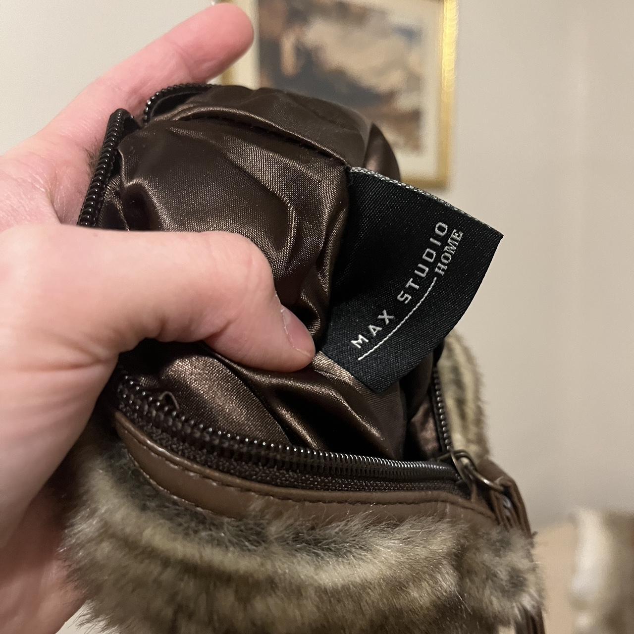 Max studio home faux fur satin lined wallet wristlet... - Depop