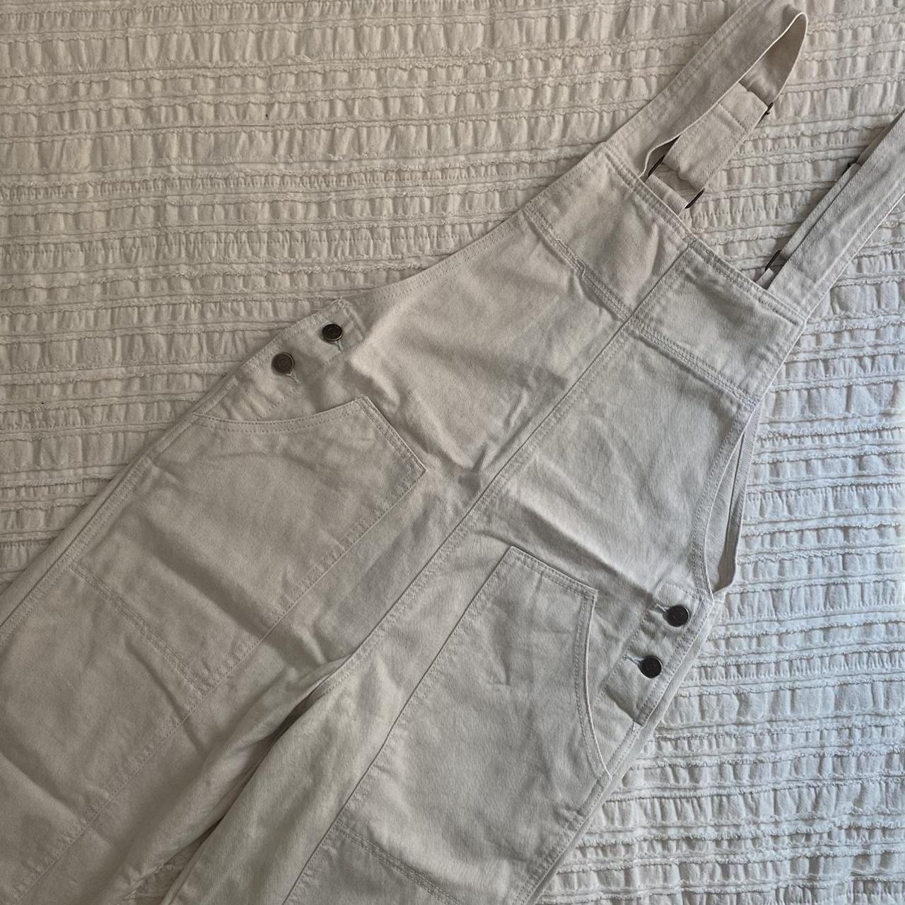 Urban Outfitters Off-White Carpenter-Style Overalls... - Depop