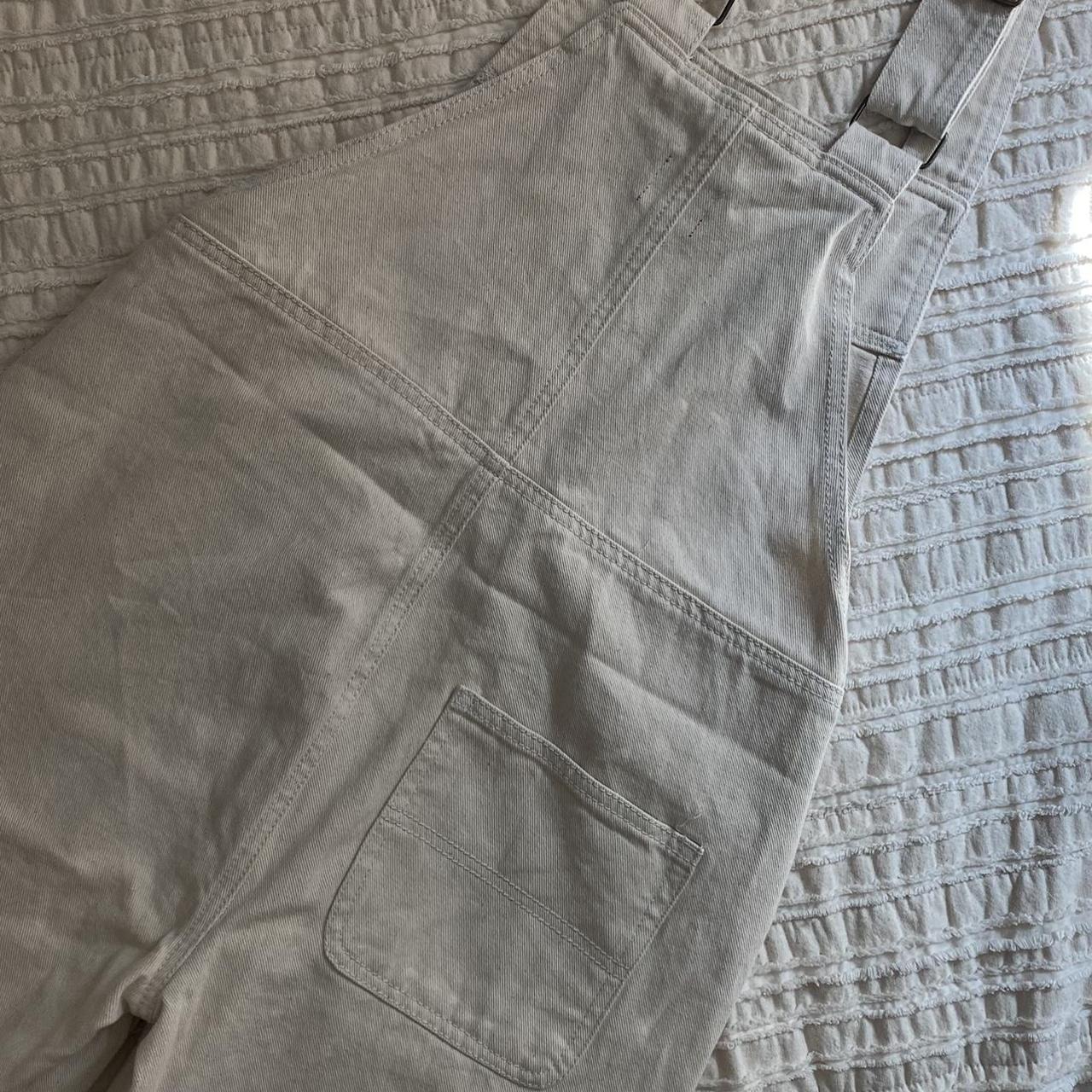 Urban Outfitters Off-White Carpenter-Style Overalls... - Depop