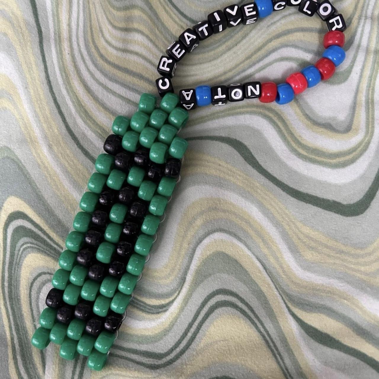 DHMIS Kandi Bracelet with Crayon Charm Handmade... | Depop