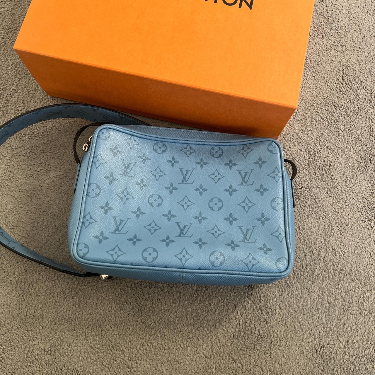 Louis Vuitton satchel/man bag in baby blue. | Depop