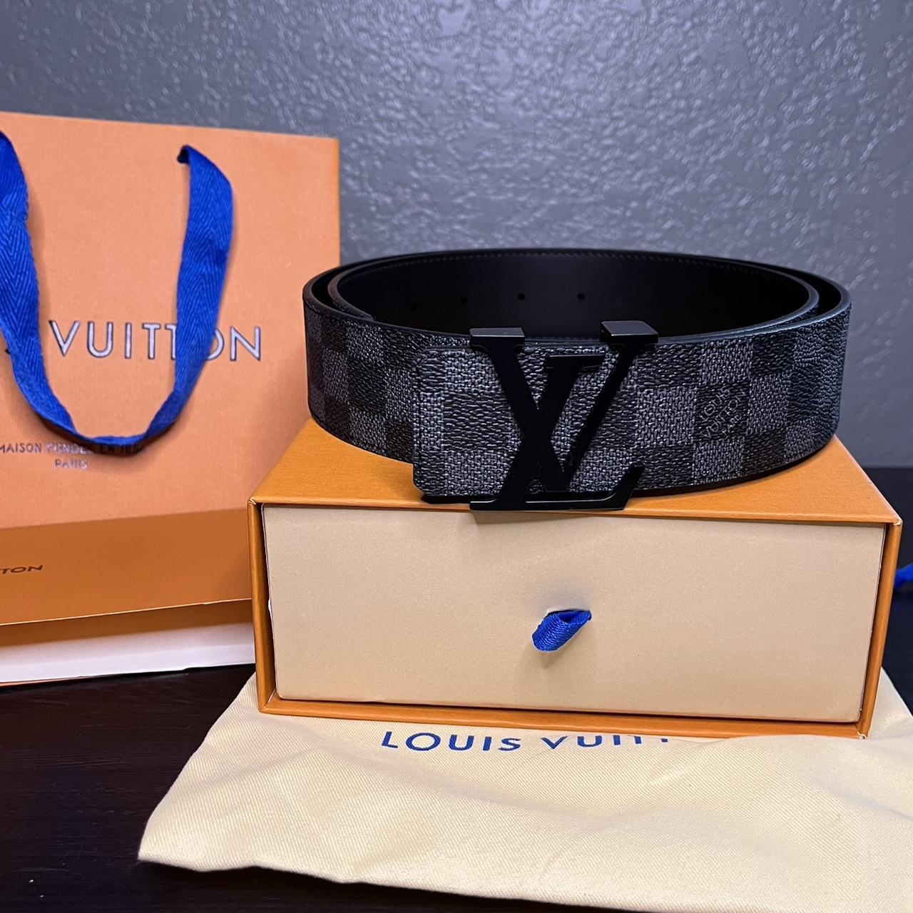 LV checkered belt size 36 - Depop