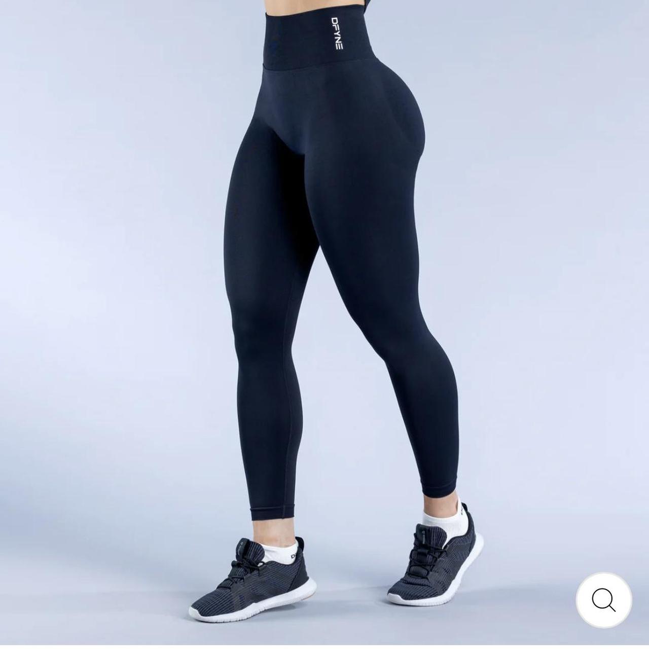 dfyne legging in black size M only worn 3 times... - Depop