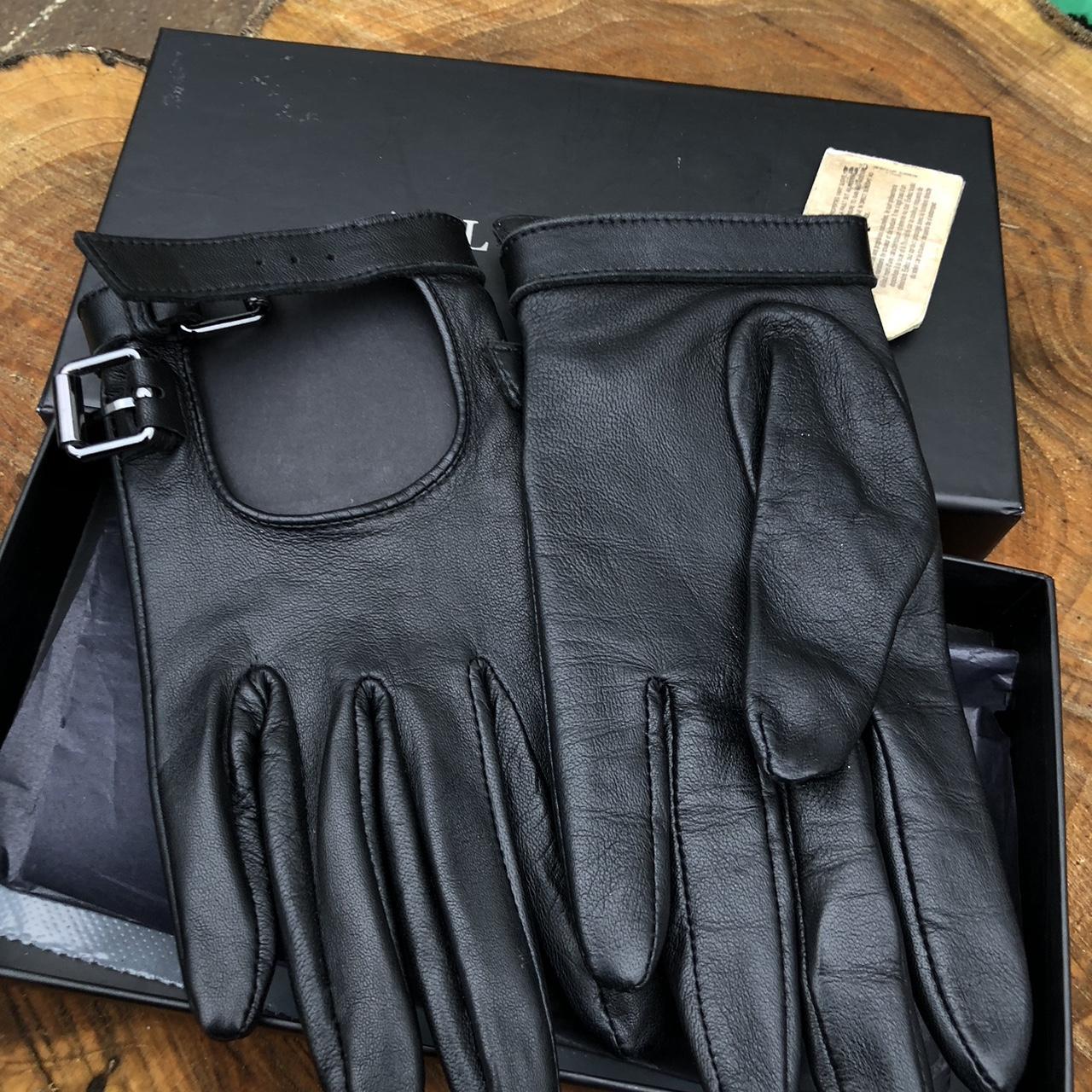 Allsaints soft black leather driving gloves M/L New... - Depop